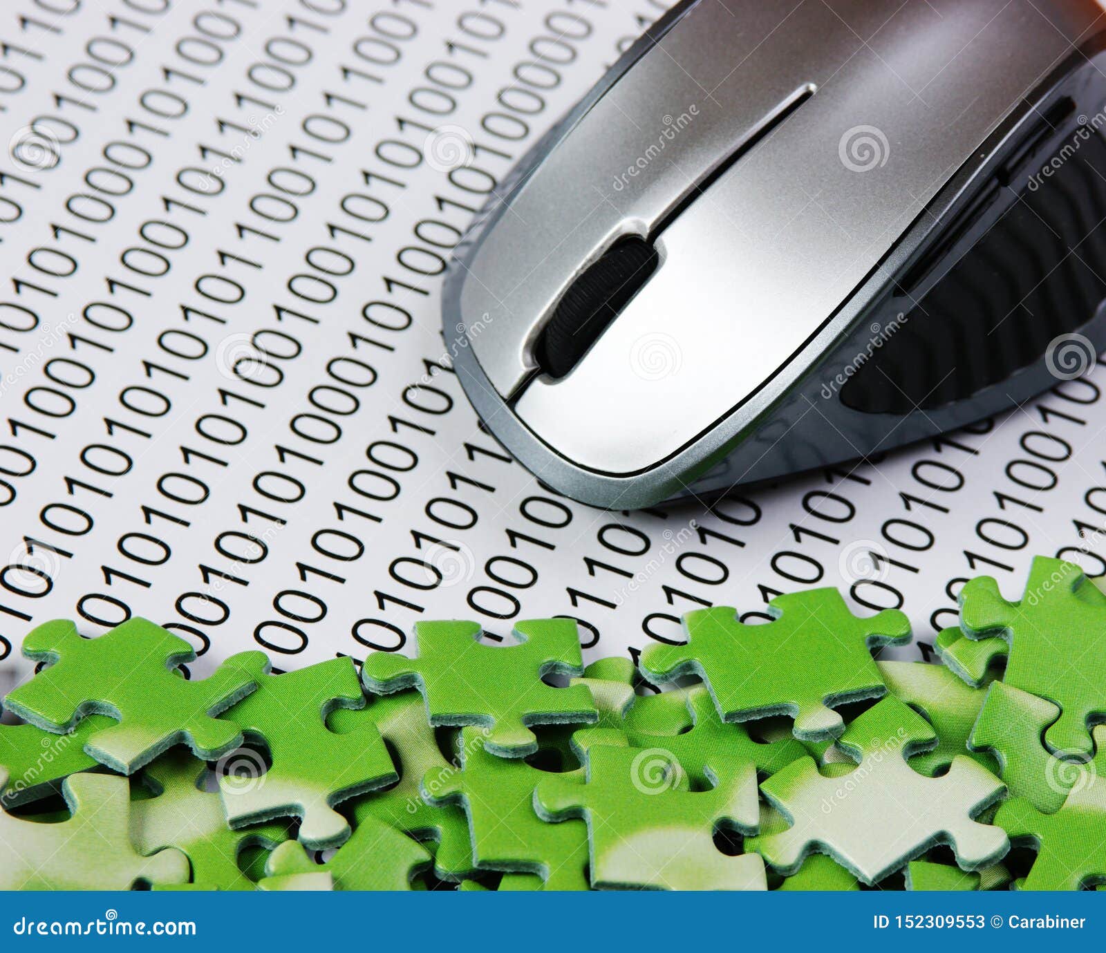 Computer mouse and puzzles stock image. Image of data - 152309553
