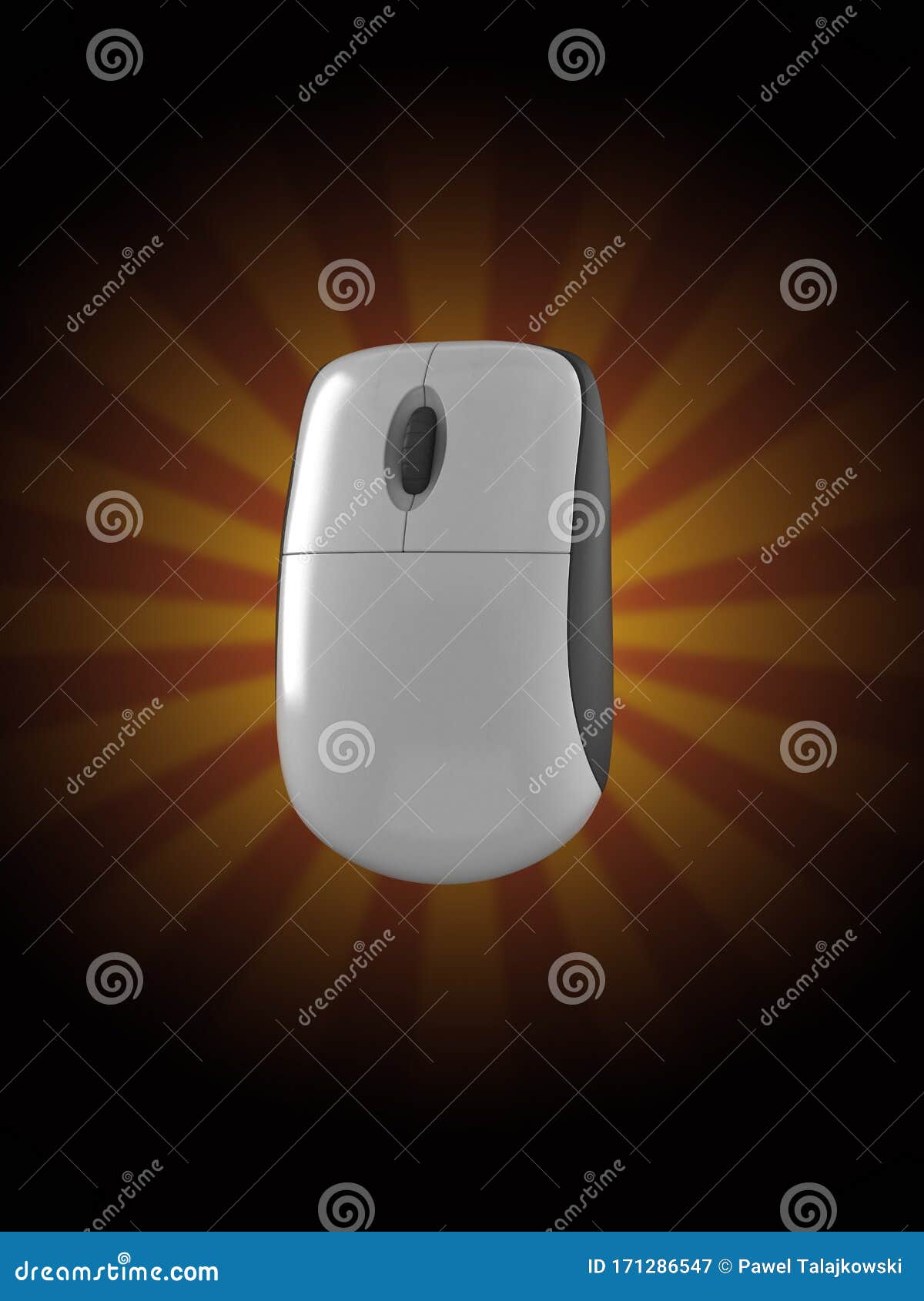 Computer Mouse on Rays Background Stock Illustration - Illustration of ...