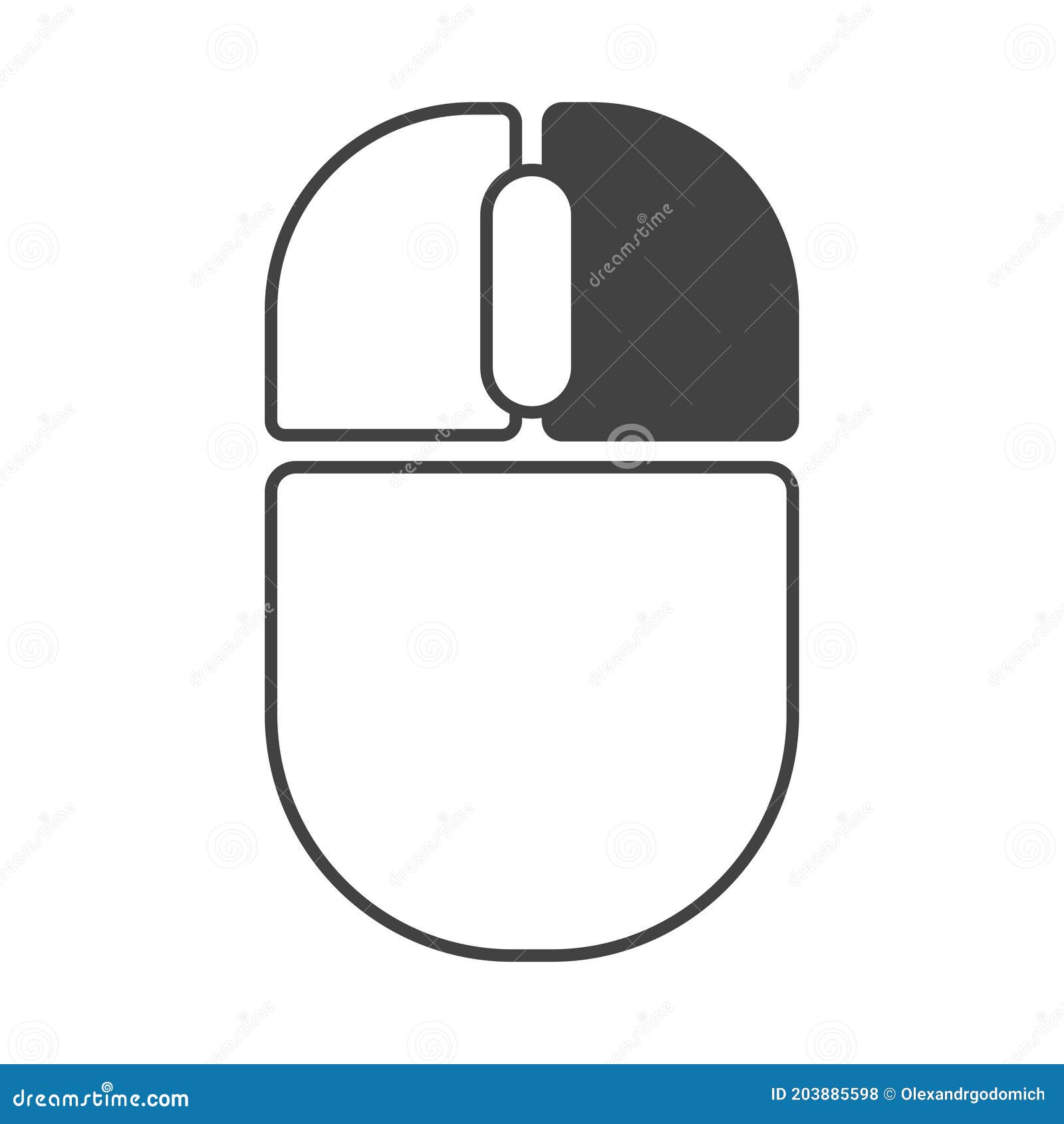 Computer Mouse Right Button Click Outline Icon Stock Illustration ...