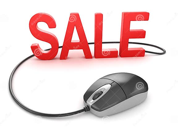 Computer Mouse with Sale Text Stock Illustration - Illustration of sale ...