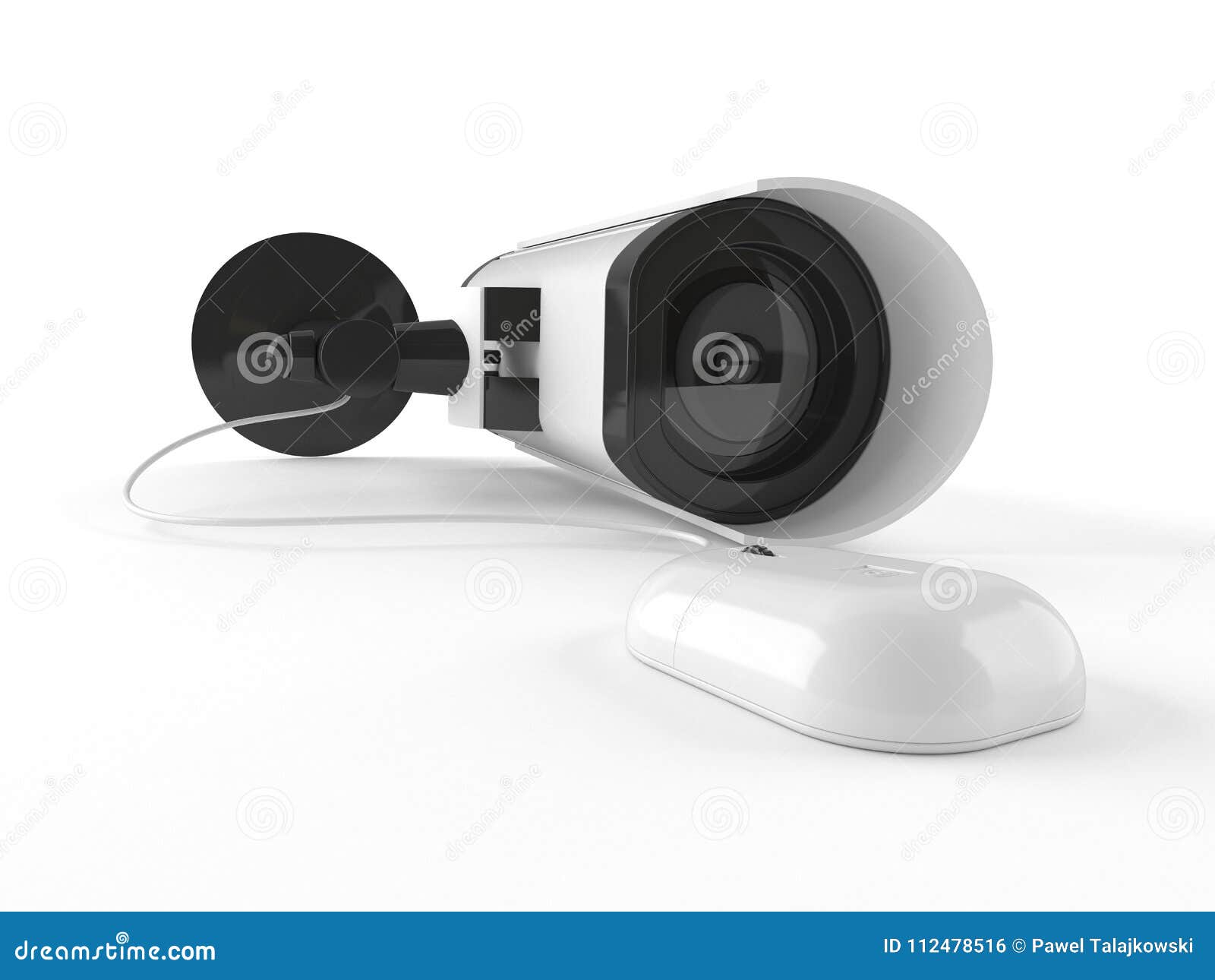 Computer Mouse with Security Camera Stock Illustration - Illustration ...