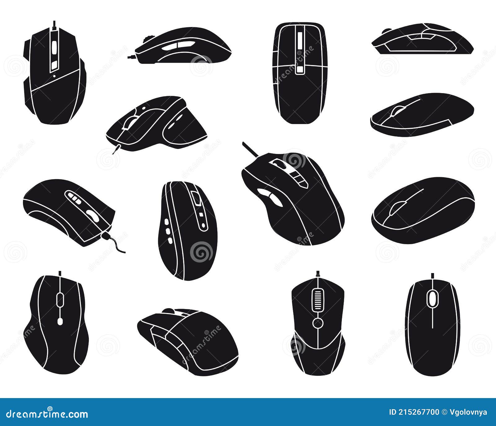 Computer mouse set stock vector. Illustration of design - 215267700