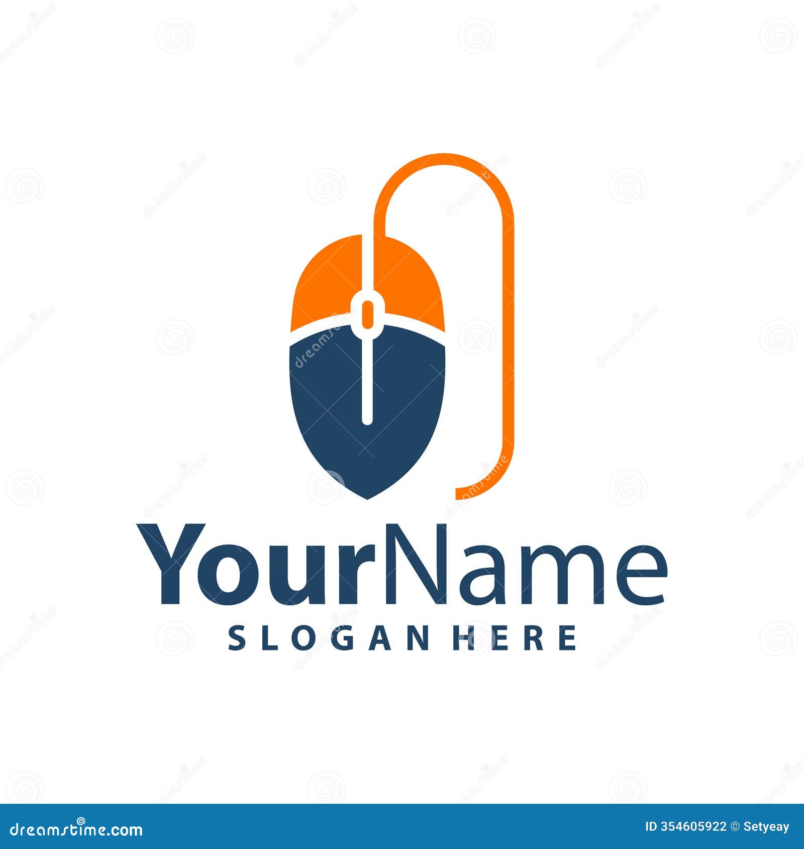 Computer Mouse with Shield Logo Design Vector Illustration. Mouse Logo ...