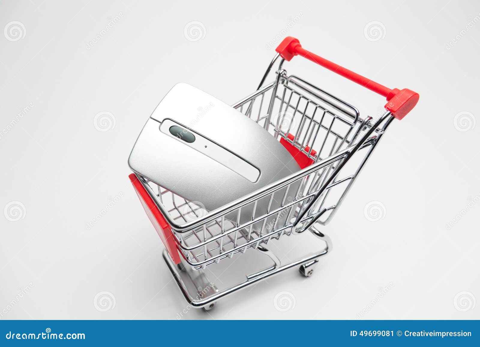 Computer Mouse in Shopping Cart Stock Illustration - Illustration of ...