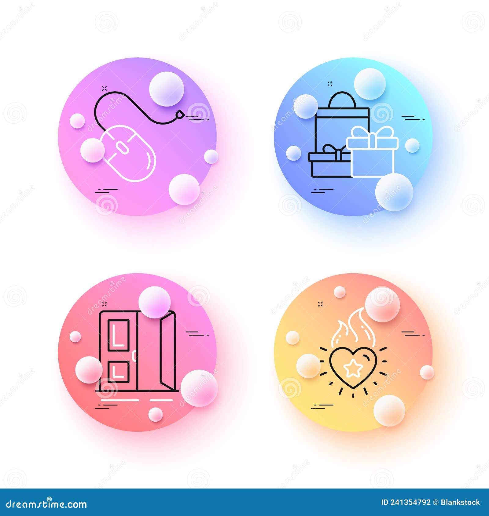 Computer Mouse, Shopping and Open Door Minimal Line Icons. for Web ...