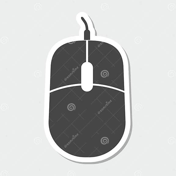Computer Mouse Sign Sticker Stock Vector - Illustration of office ...