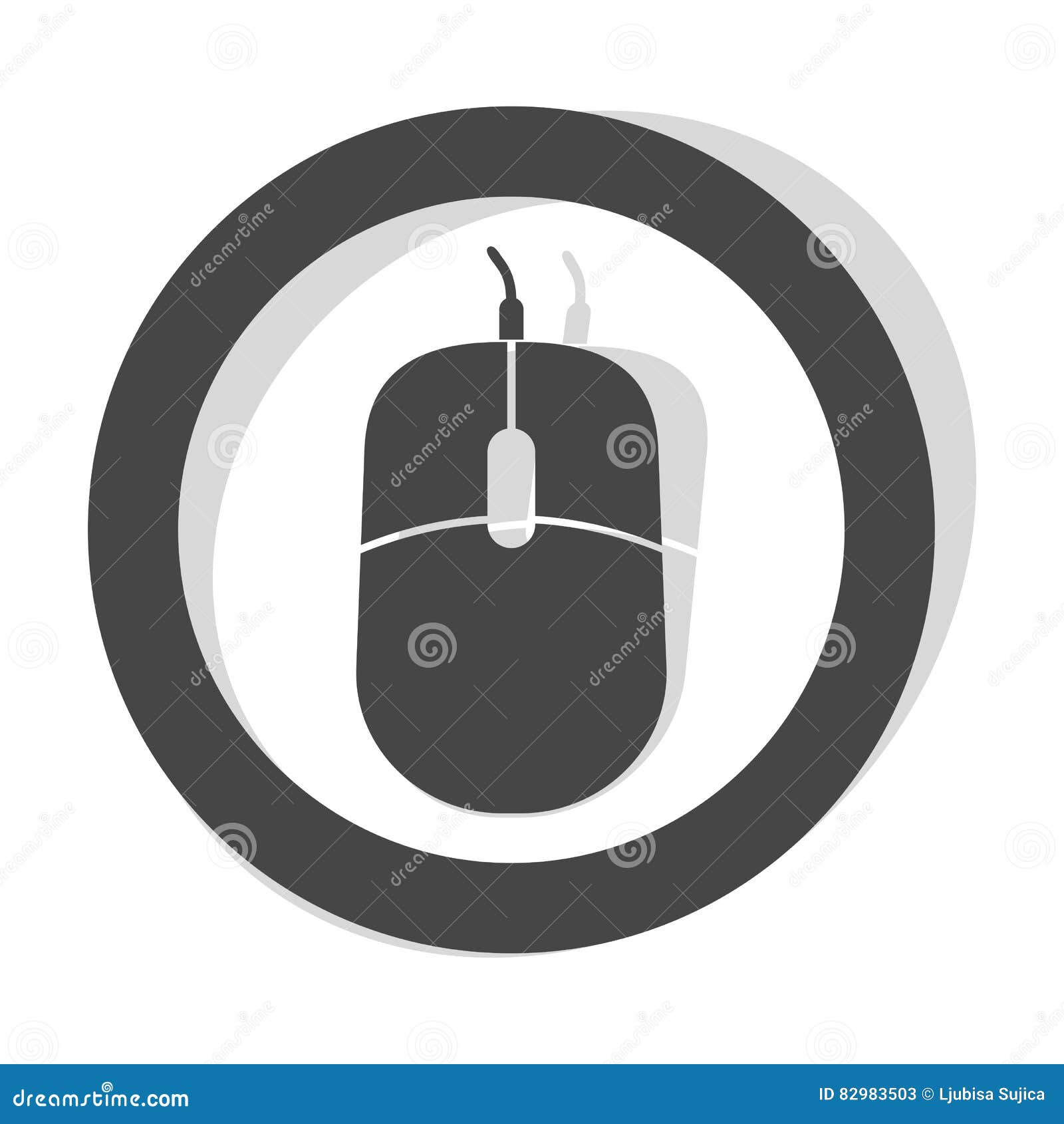 Computer Mouse Sign Sticker Stock Illustration - Illustration of button ...