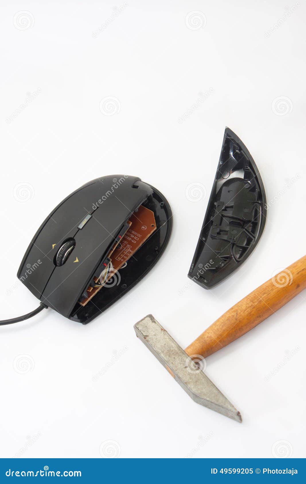 Computer Mouse Smashed with Hammer Stock Image - Image of ...