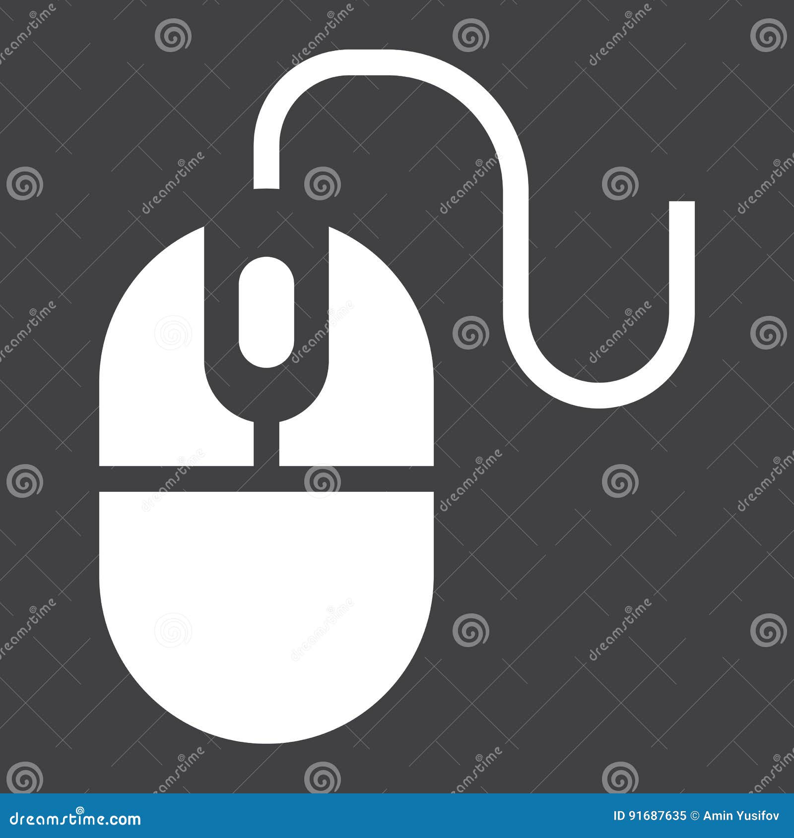Computer Mouse Solid Icon, Click and Website Stock Vector ...