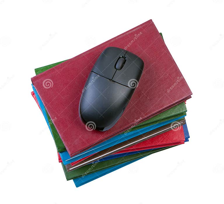 Computer Mouse on Stack of Books. Stock Photo - Image of technology ...