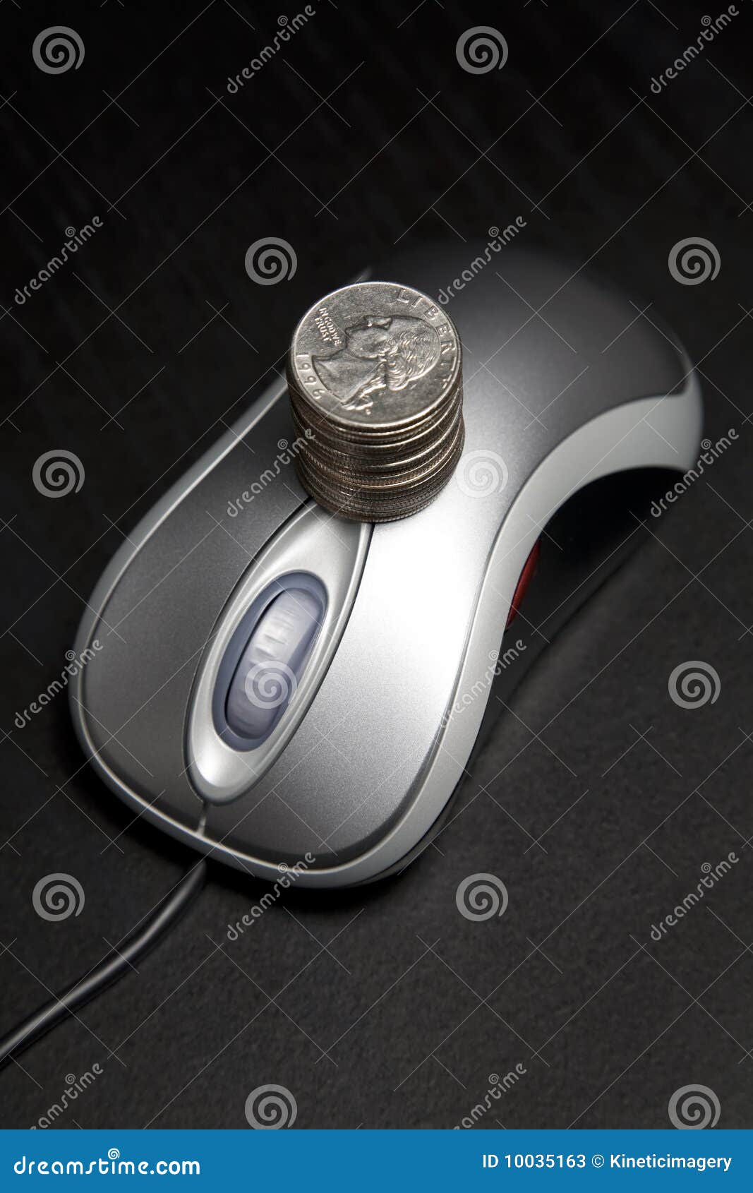 Computer Mouse with a Stack of Coins Stock Image - Image of high, input ...