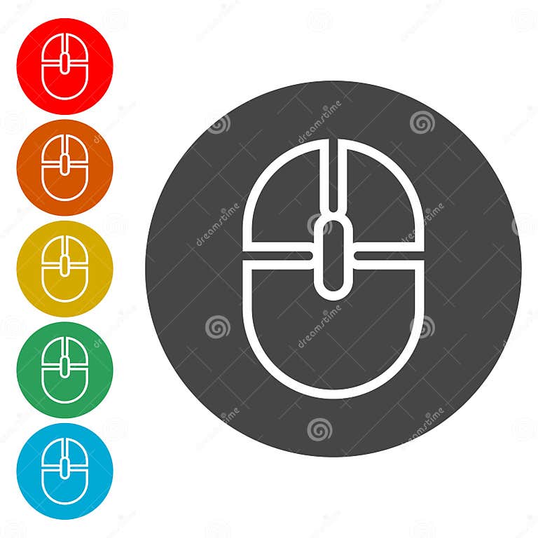 Computer mouse sticker set stock vector. Illustration of brightly ...