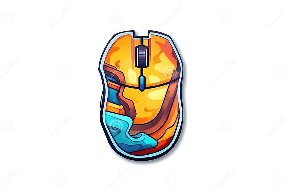 Computer Mouse Sticker on White Background. Generative AI Stock ...