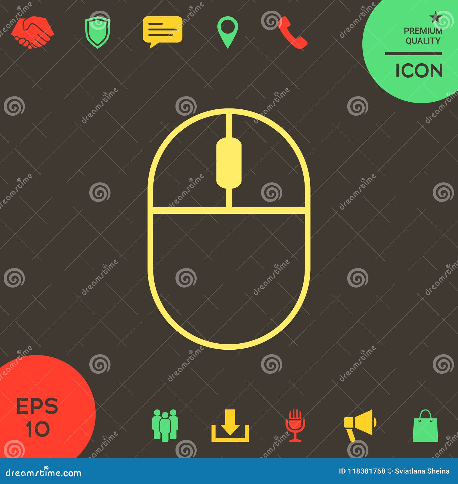 Computer mouse symbol icon stock vector. Illustration of icon - 118381768