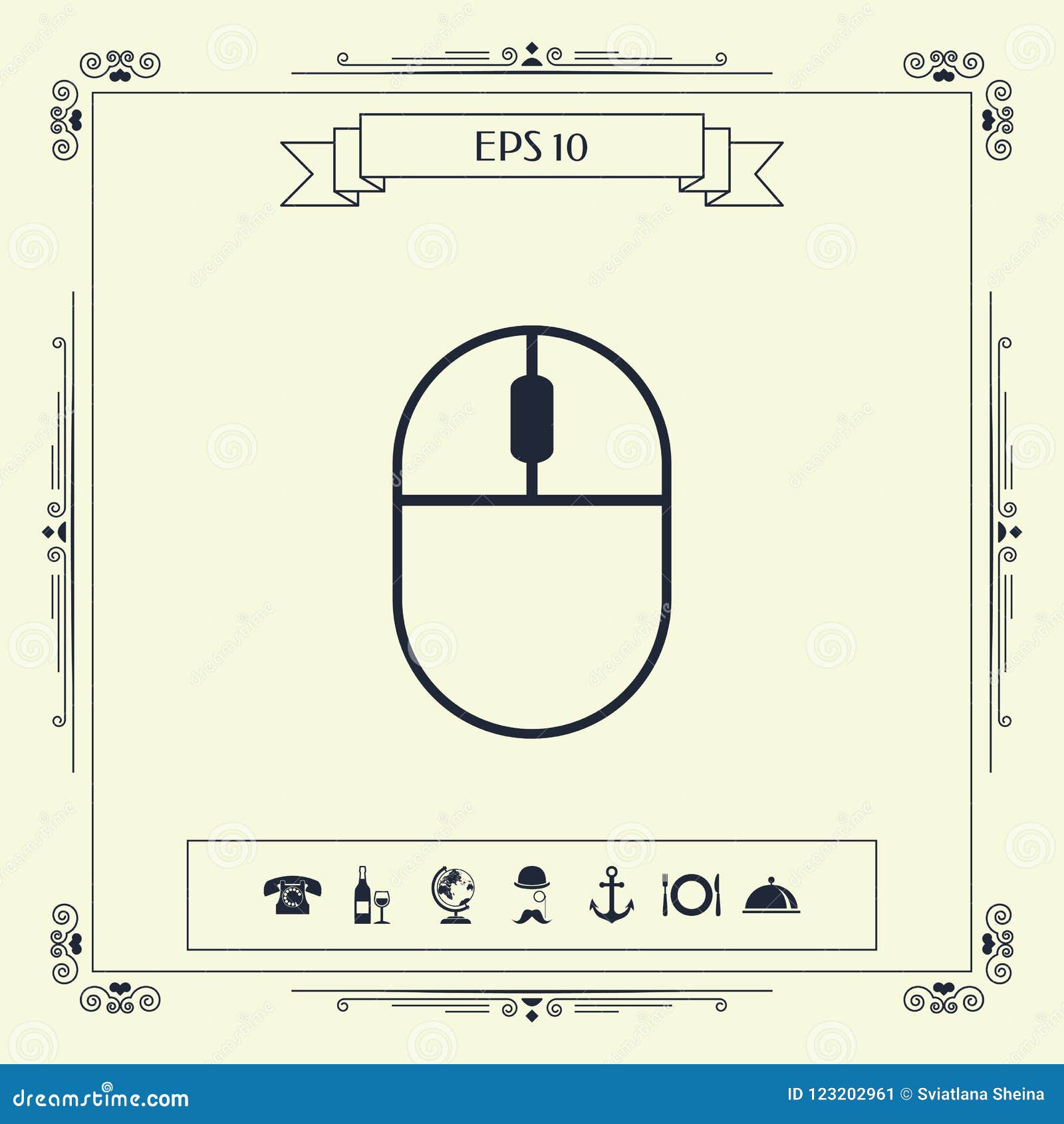 Computer mouse symbol icon stock vector. Illustration of newsprint ...