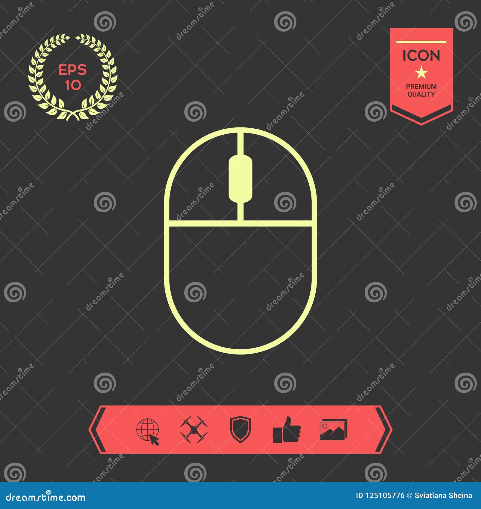 Computer Mouse Symbol Icon . Graphic Elements for Your Design Stock ...