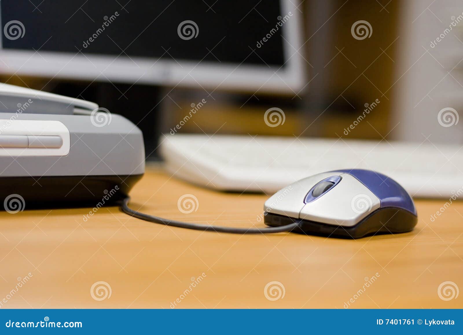 Computer mouse on a table stock image. Image of work, computer - 7401761