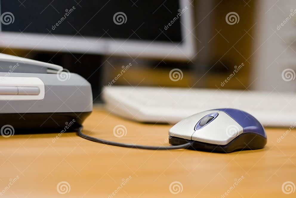 Computer mouse on a table stock image. Image of work, computer - 7401761