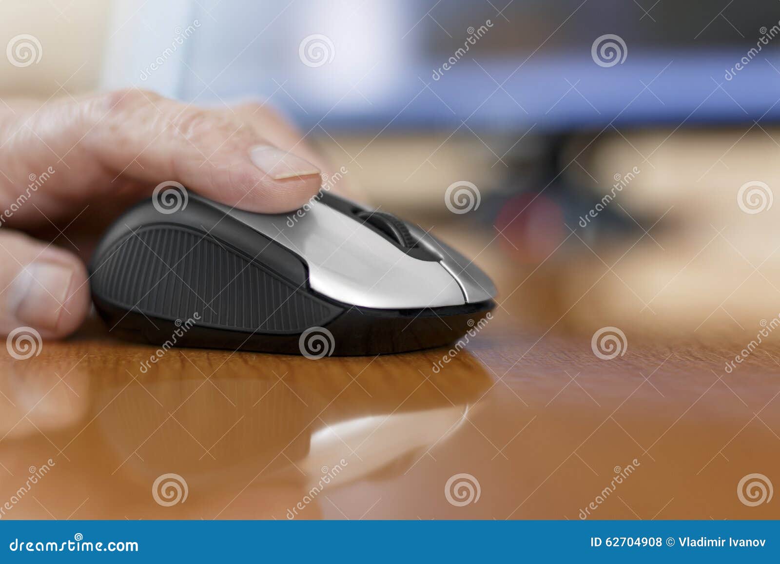 Computer mouse on a table stock photo. Image of hand - 62704908