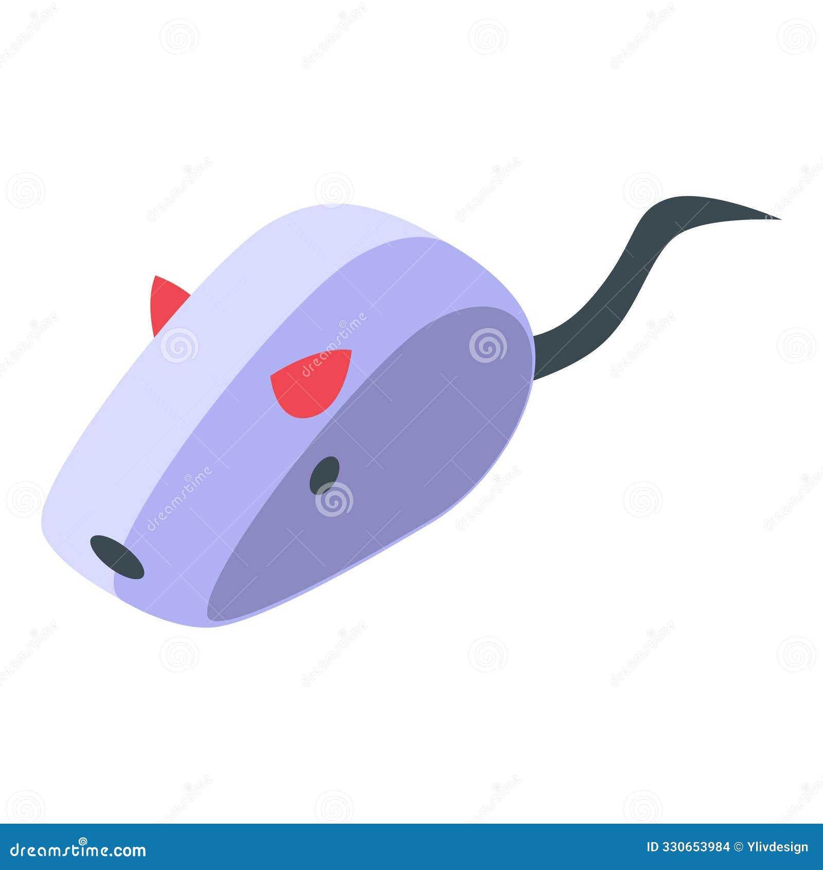Computer Mouse Transforming into Devilish Rat with Red Horns Stock ...