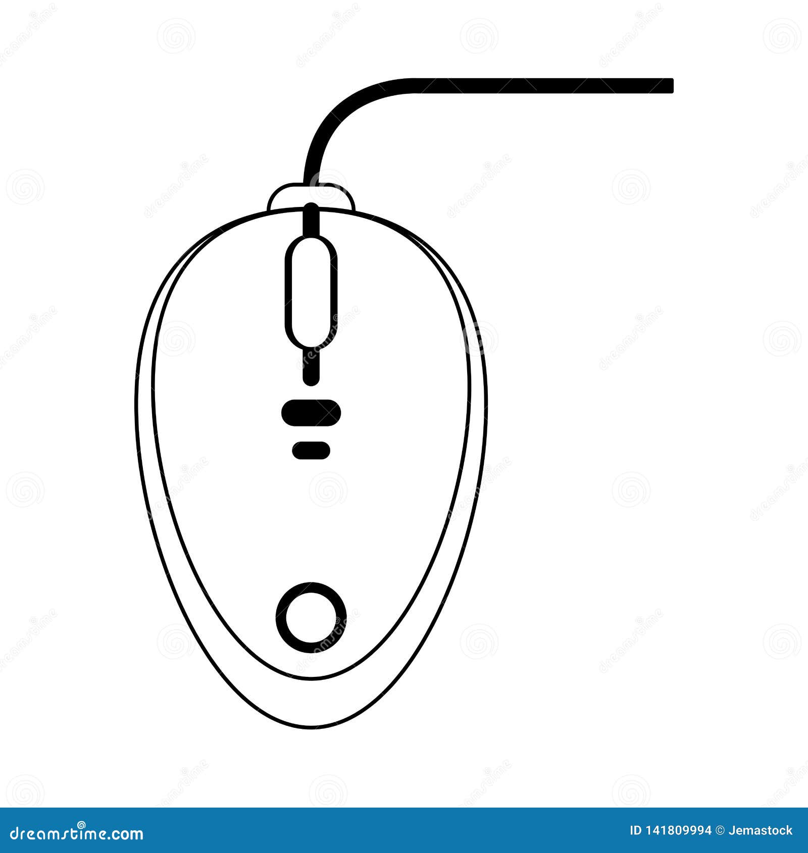 Computer Mouse Technlogy Device in Black and White Stock Vector ...