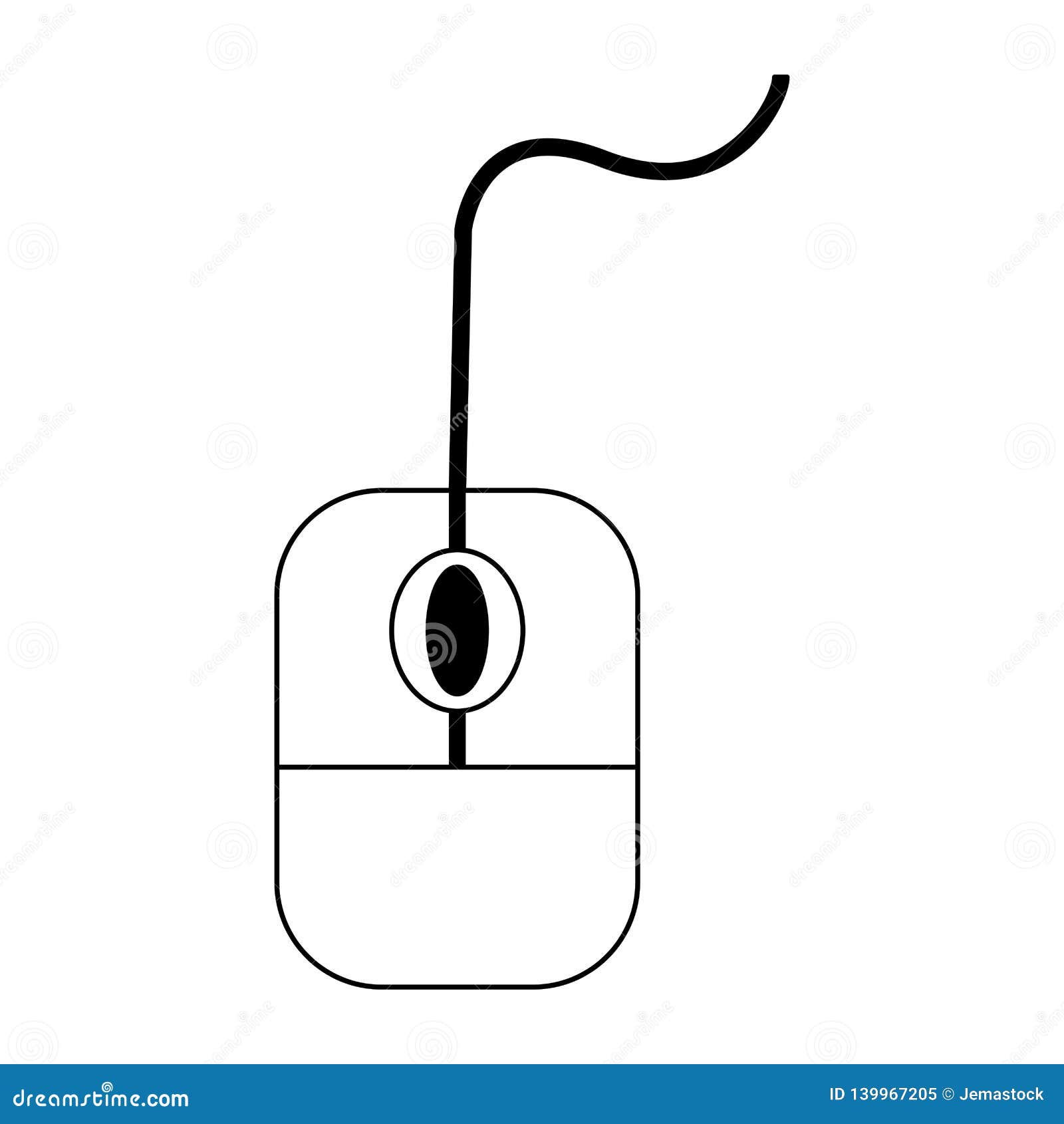 Computer Mouse Technology in Black and White Stock Vector ...