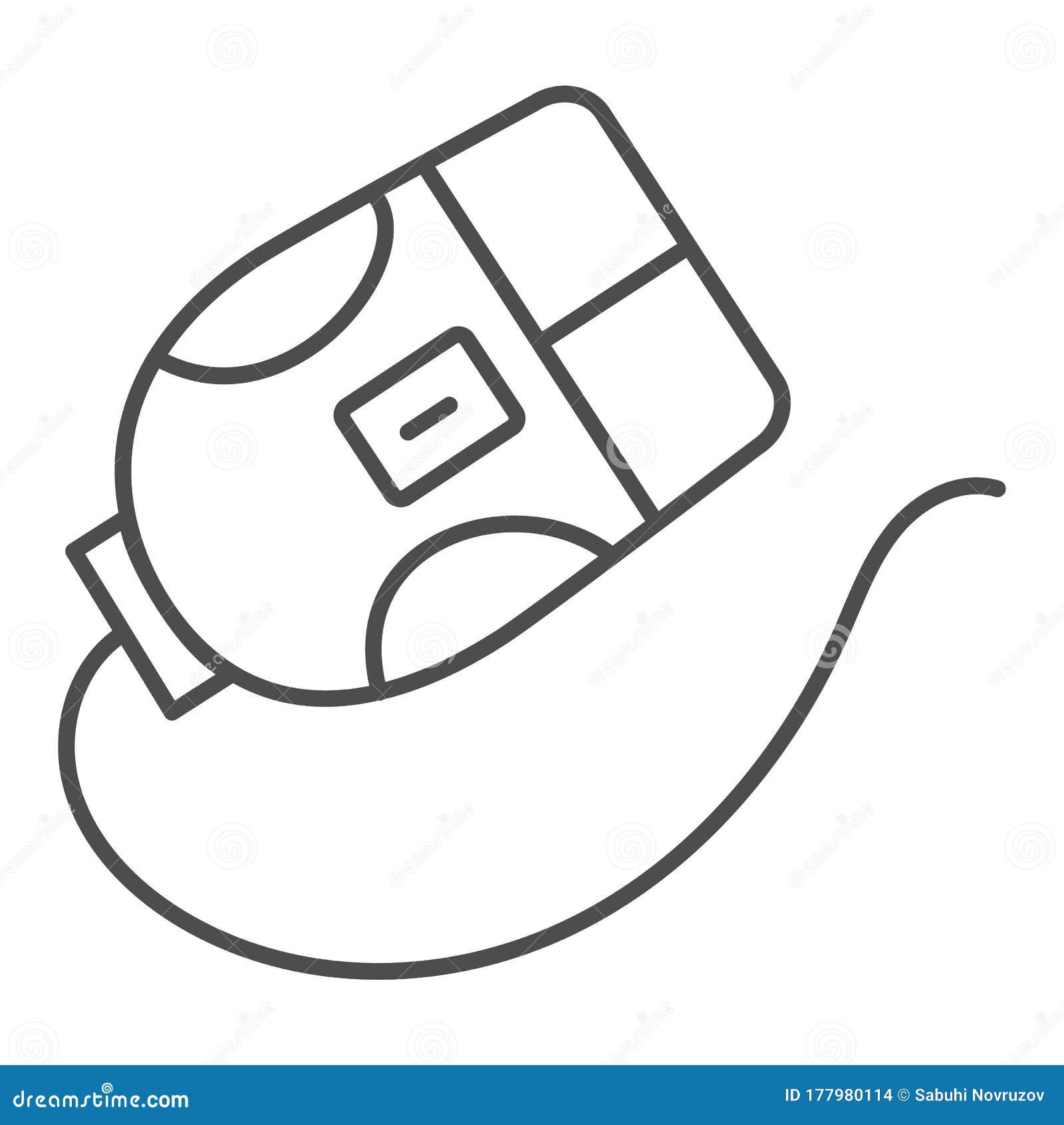 Computer Mouse Thin Line Icon. Click and Scroll, Web Explorer Device ...