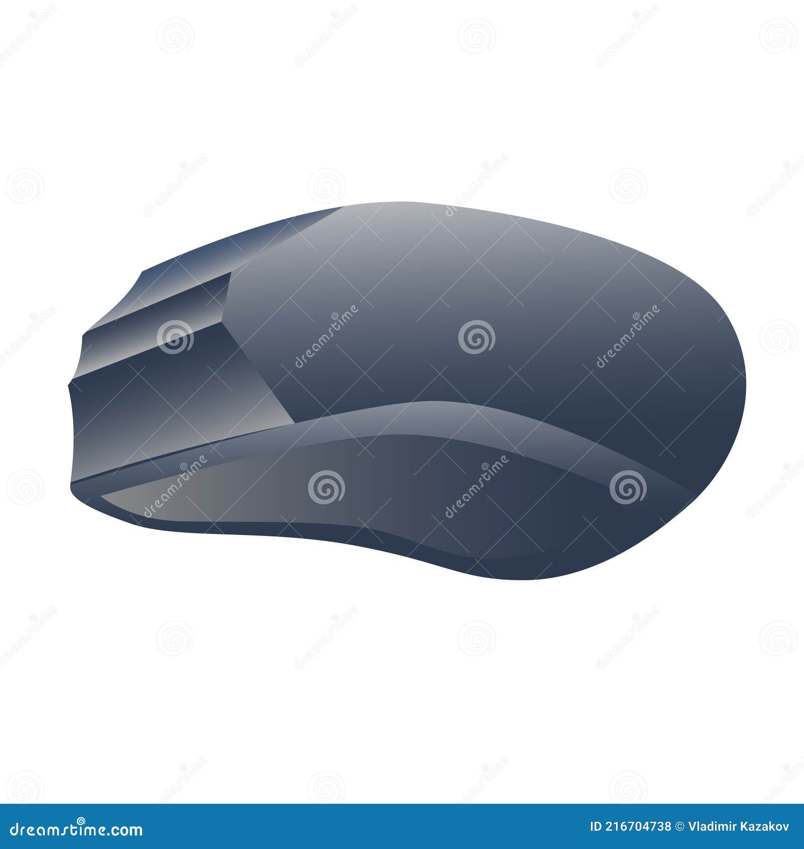 Computer Mouse with Three Buttons Isolated on White. Stock Vector ...
