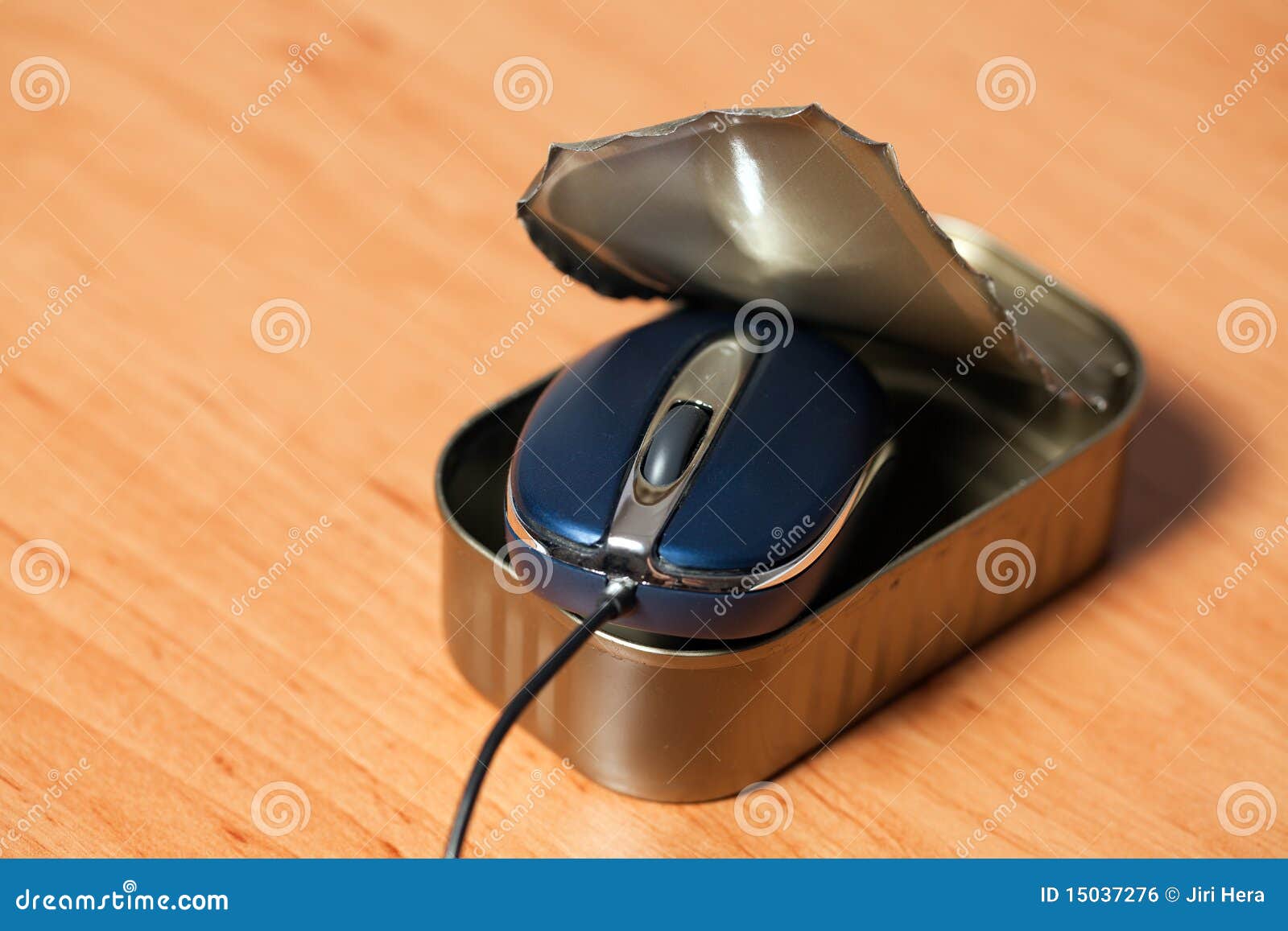 Computer mouse in tin can stock photo. Image of isolated - 15037276