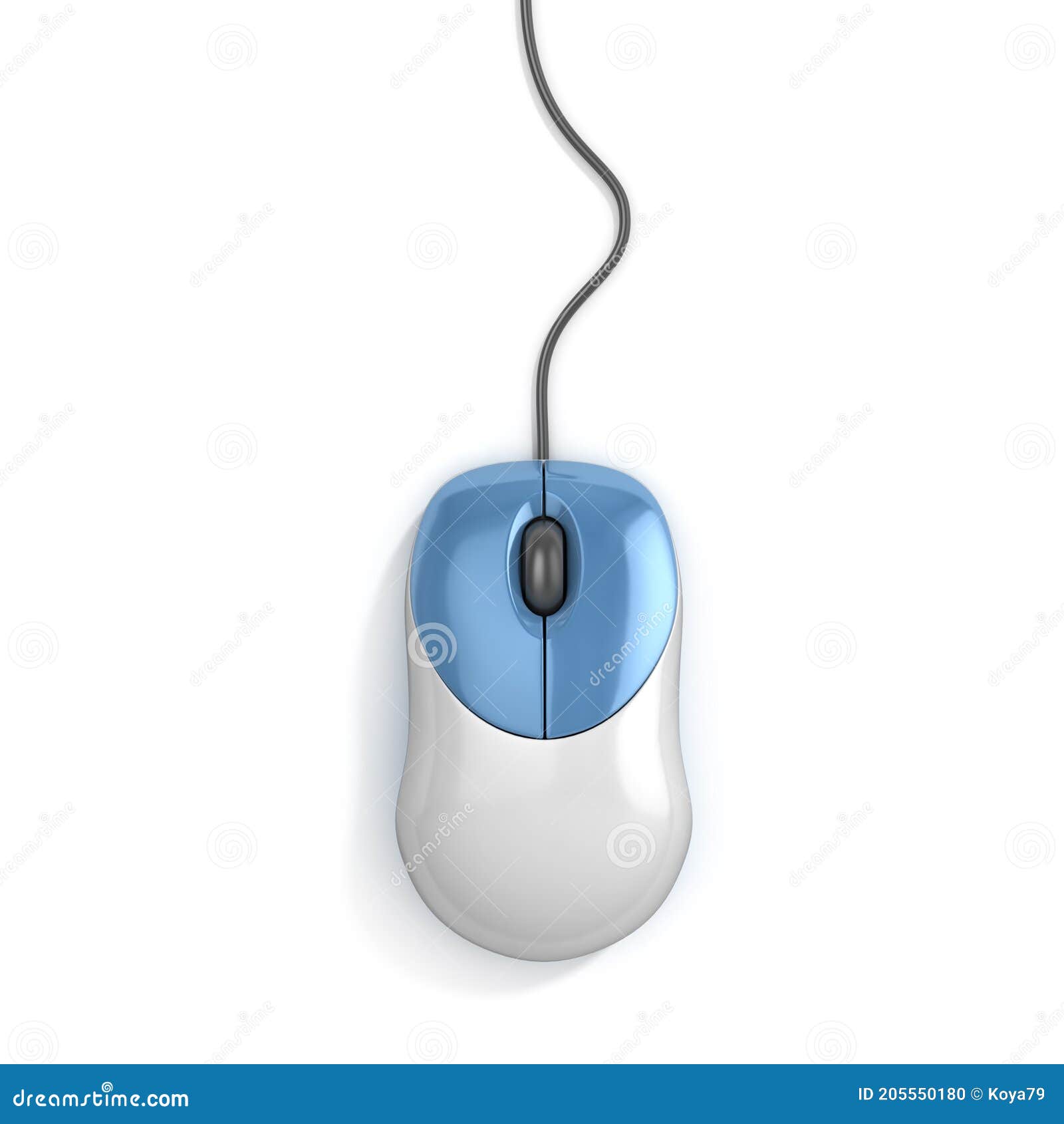 Computer Mouse Top View 3d Rendering Stock Illustration - Illustration ...