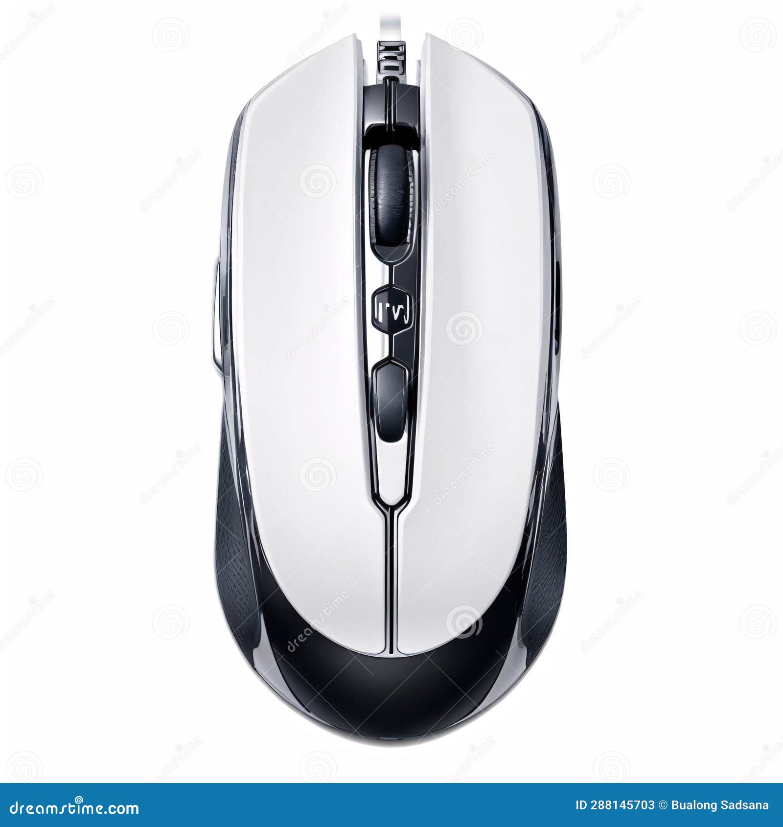 Computer Mouse Top View Isolated on a White Background. Stock Image ...
