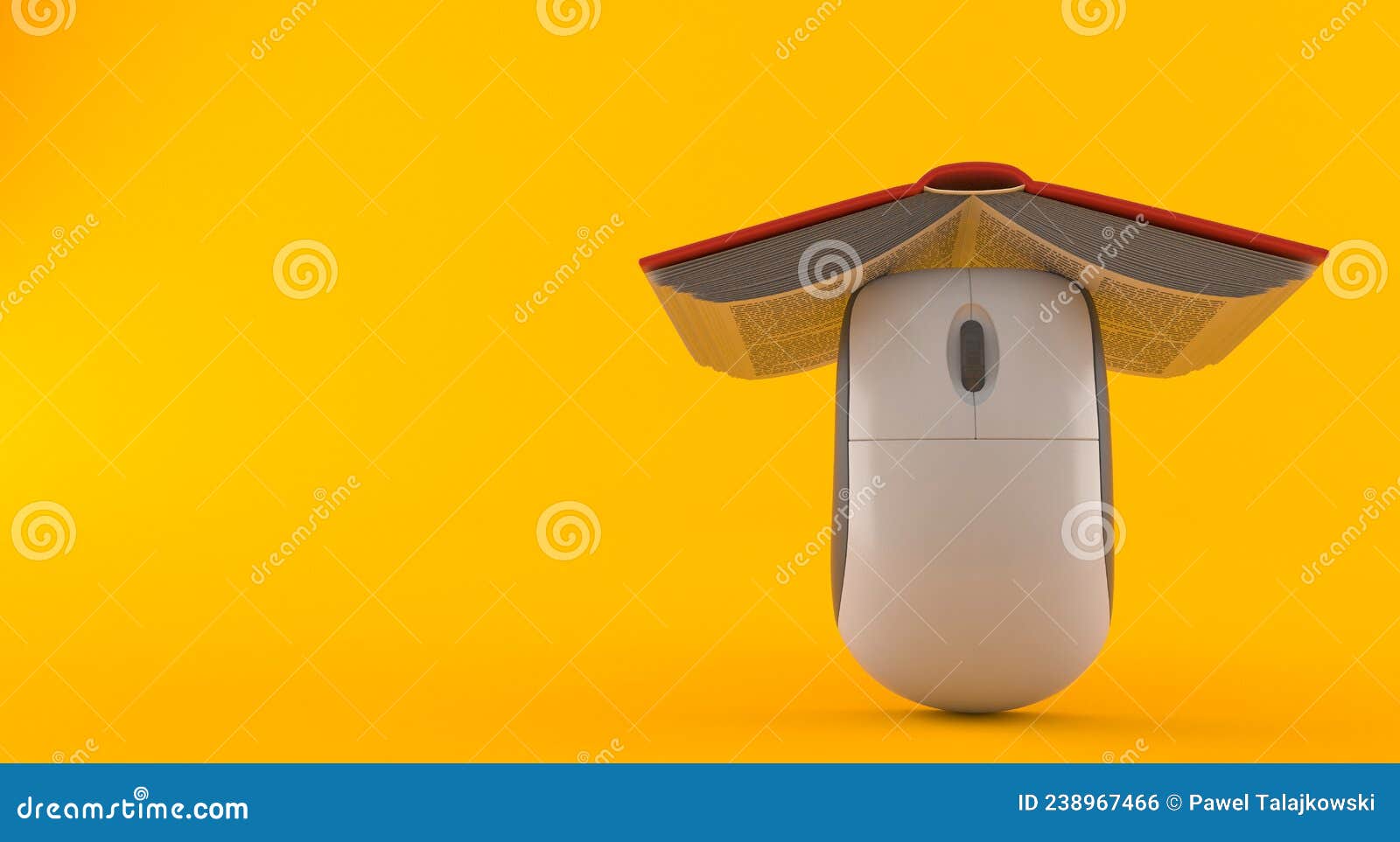 Computer mouse under book stock illustration. Illustration of ...