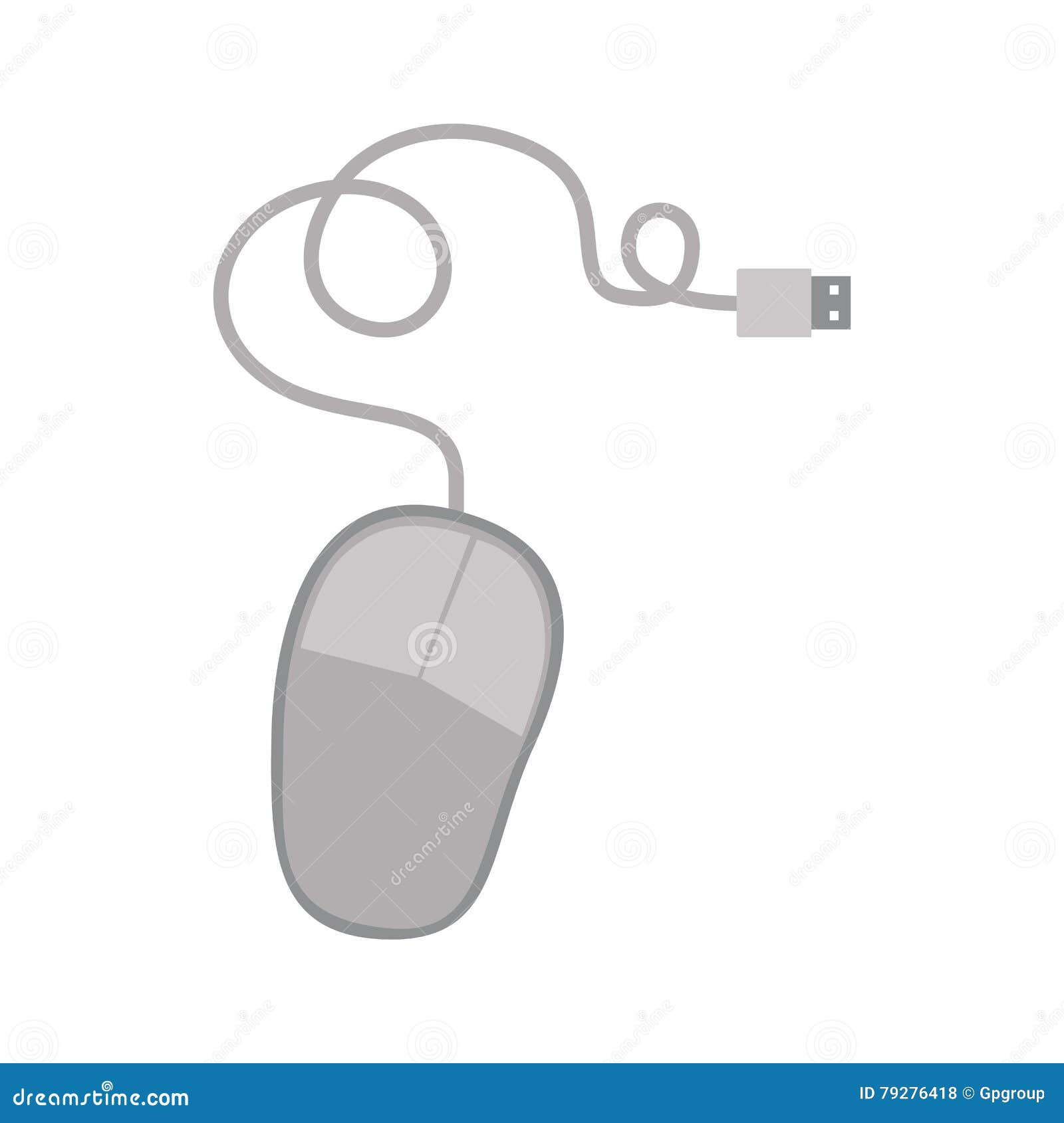 Computer Mouse with USB Cable Stock Vector - Illustration of optical ...