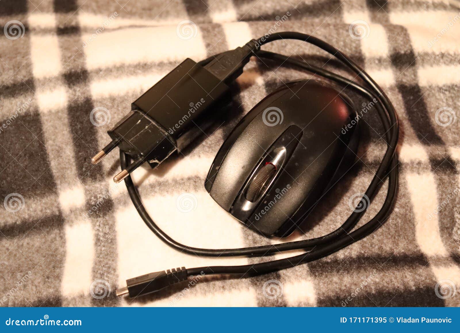Computer Mouse and Usb Charger Stock Image - Image of indoors ...