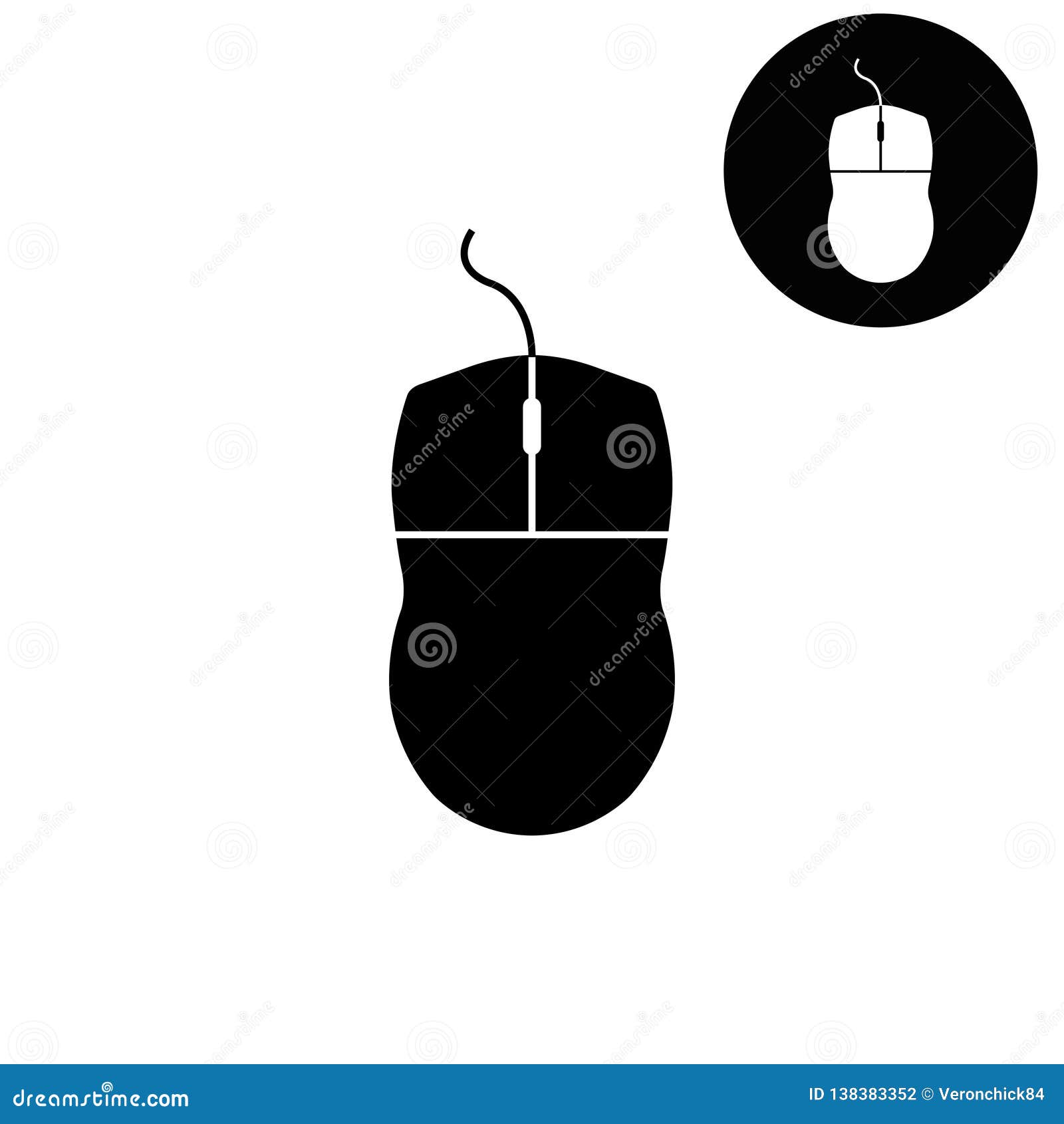 Computer Mouse - White Vector Icon Stock Vector - Illustration of ...