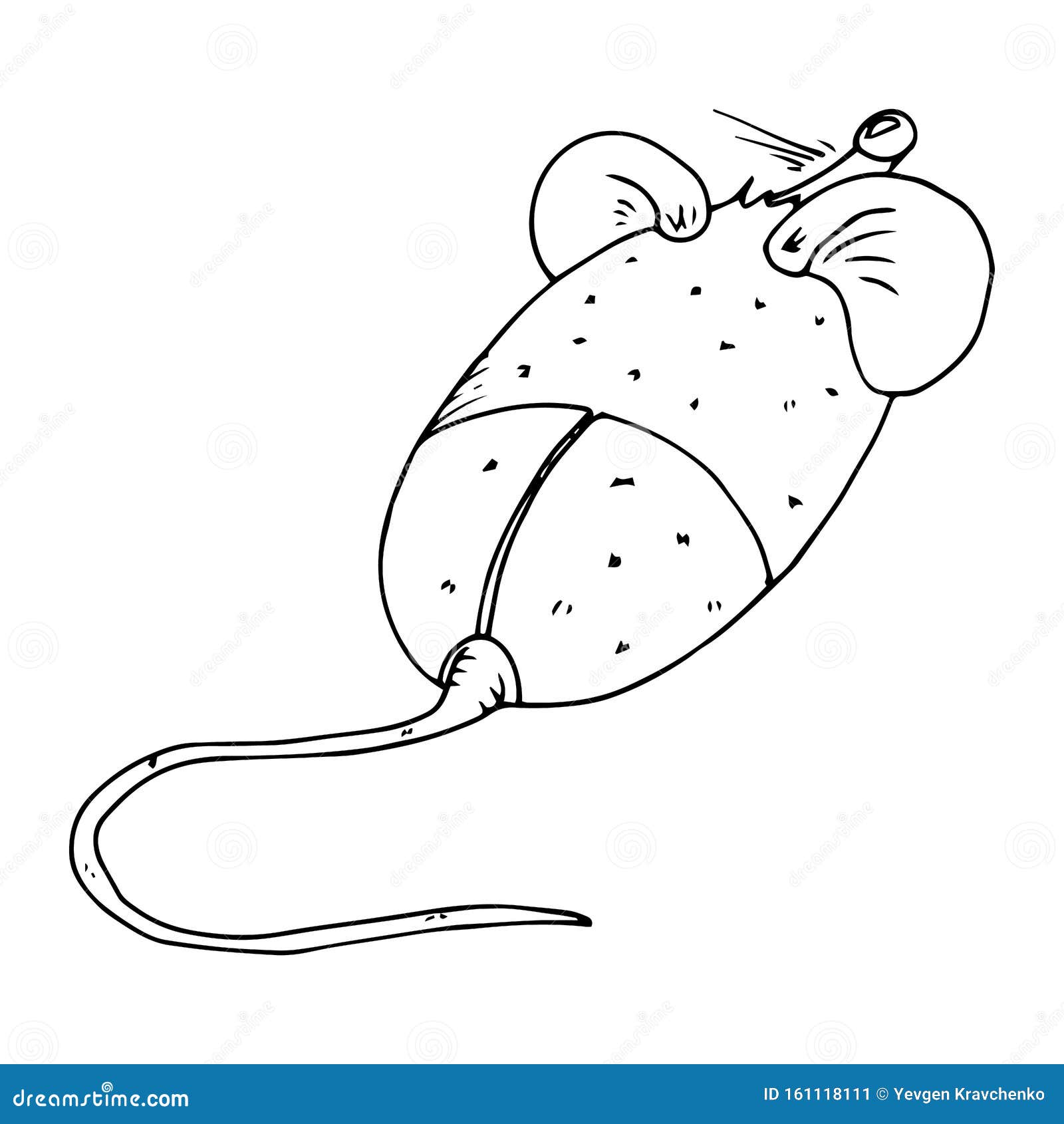 Computer Mouse. Vector of a Funny Computer Mouse. Hand Drawn PC Mouse ...