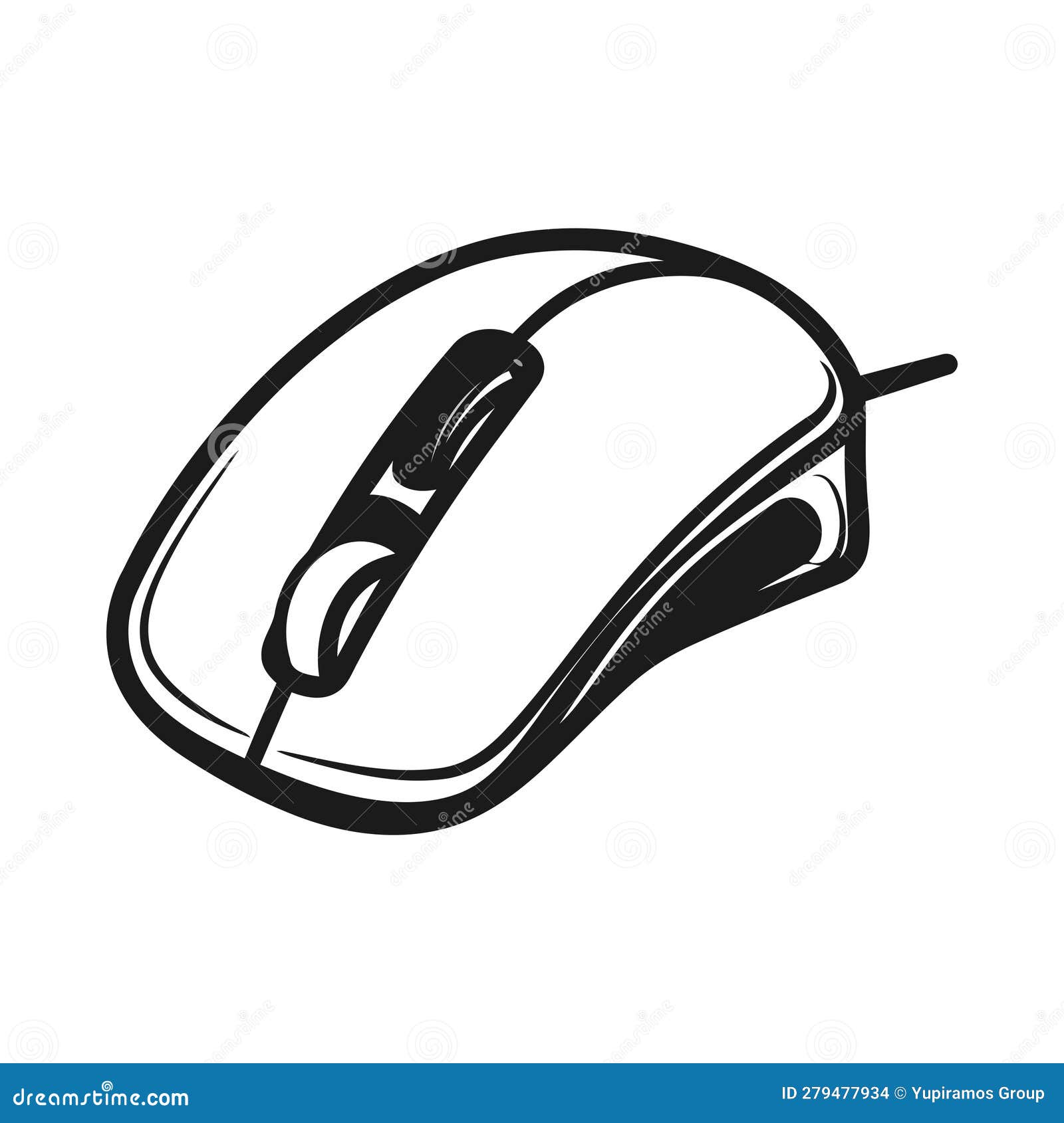 Computer mouse on white stock vector. Illustration of mouse - 279477934