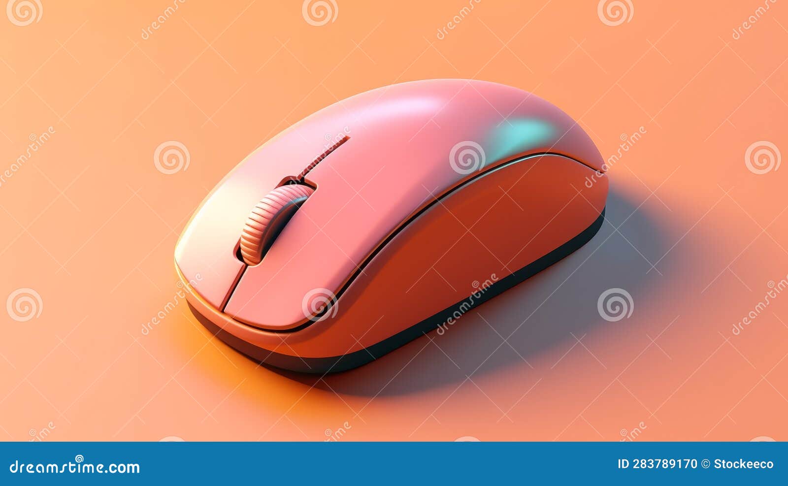Minimalist 1980s Design Computer Mouse On Orange Background Stock Photo ...