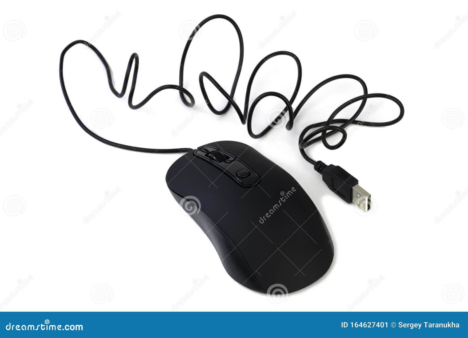 Computer Mouse with Wire Isolated on a White Background Stock Image ...
