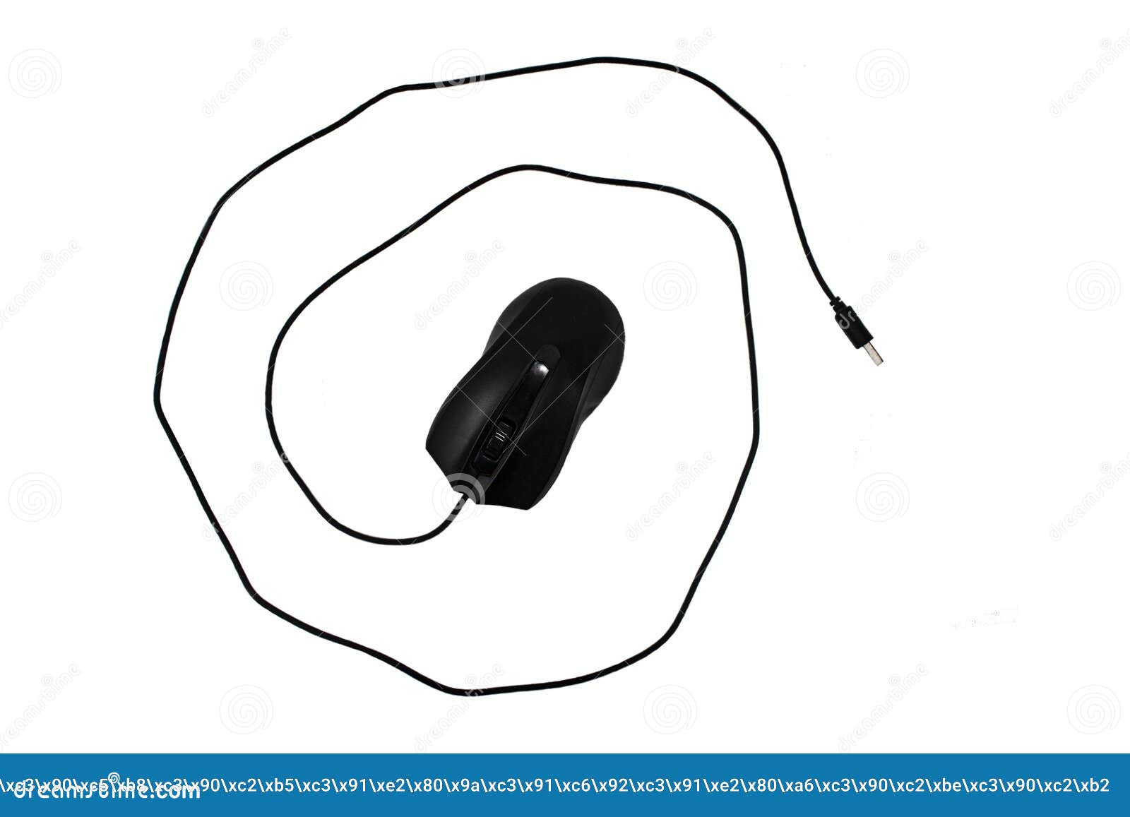 A Computer Mouse with a Wire on a White Background. Stock Image - Image ...