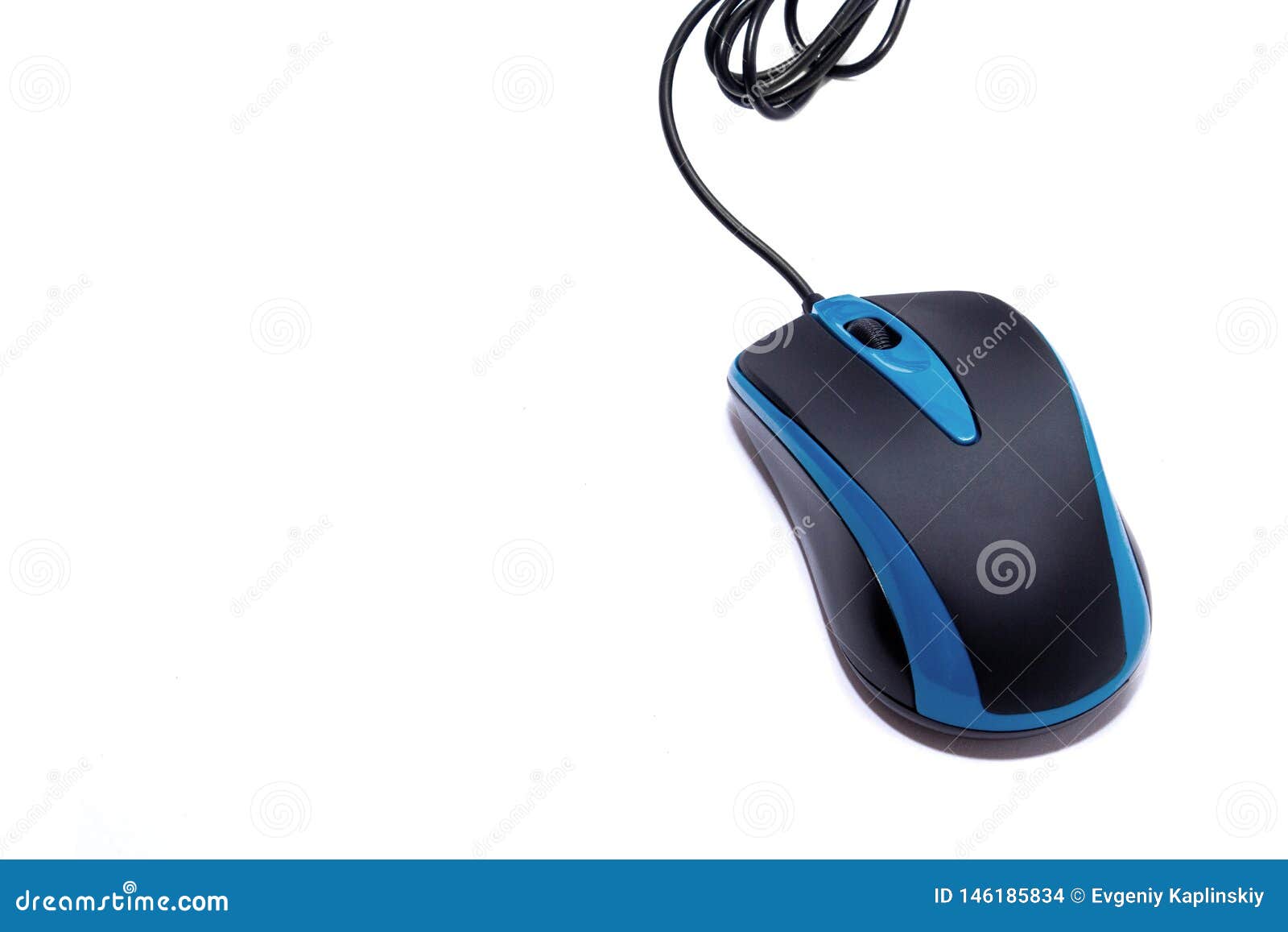 Computer Mouse with Wire on a White Background. Stock Photo - Image of ...