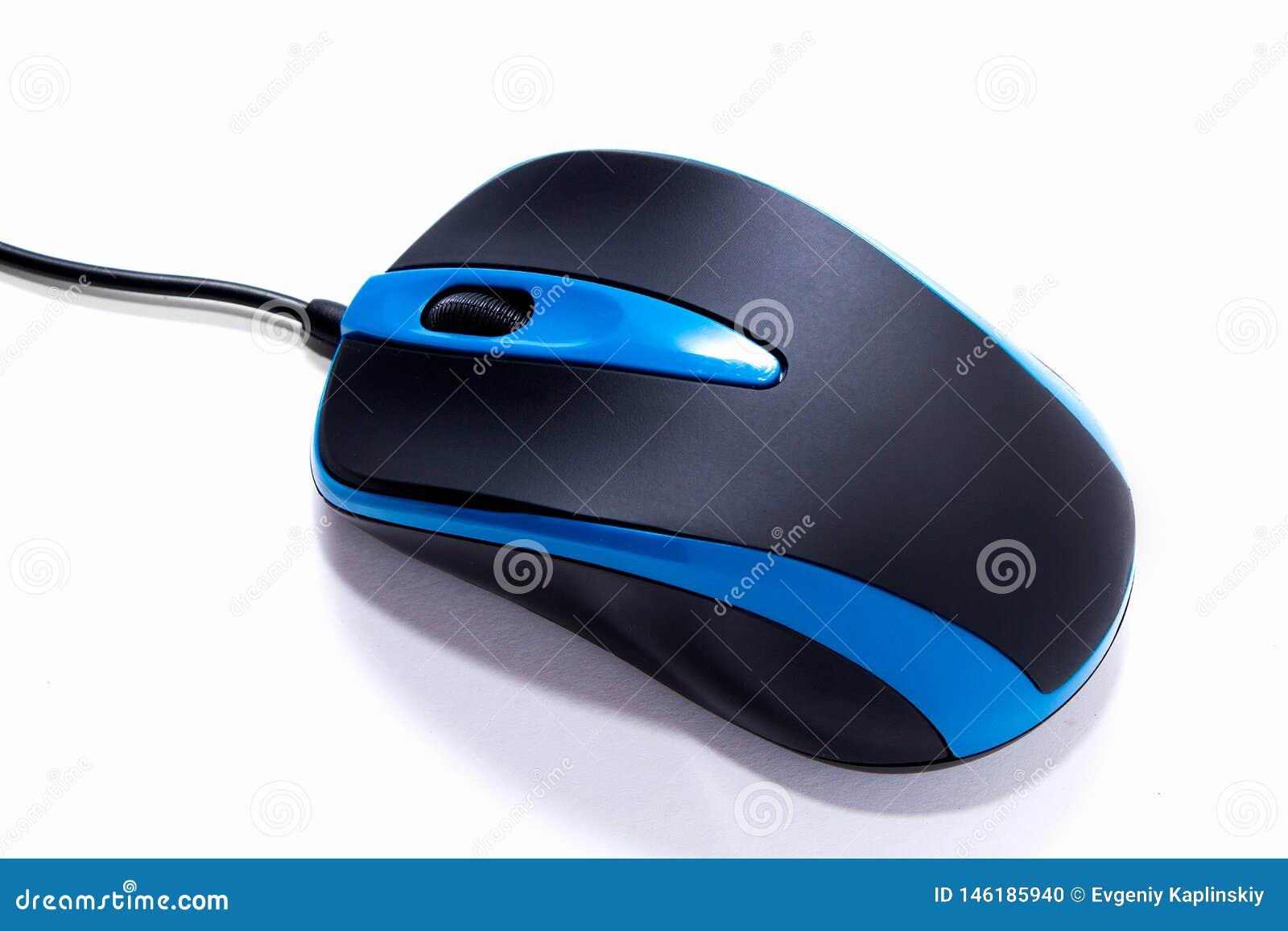 Computer Mouse with Wire on a White Background. Stock Photo - Image of ...