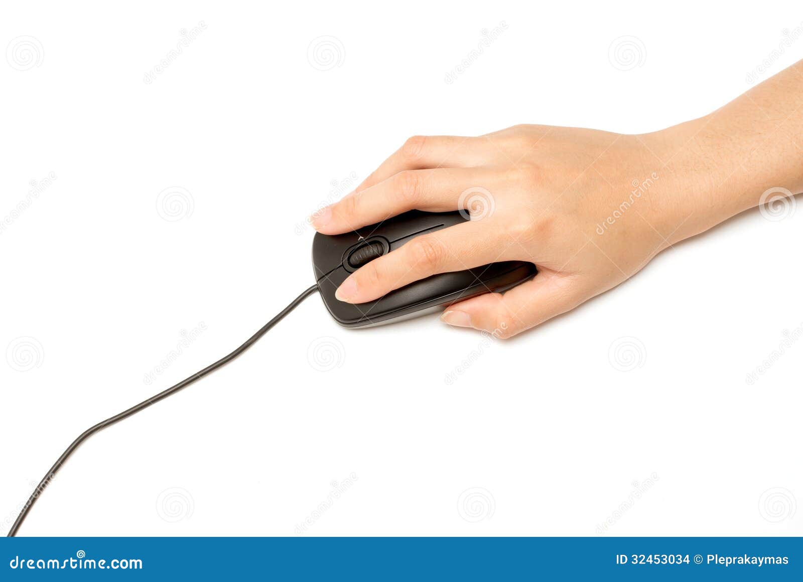 Computer Mouse in Woman S Hand Stock Photo - Image of equipment, button ...