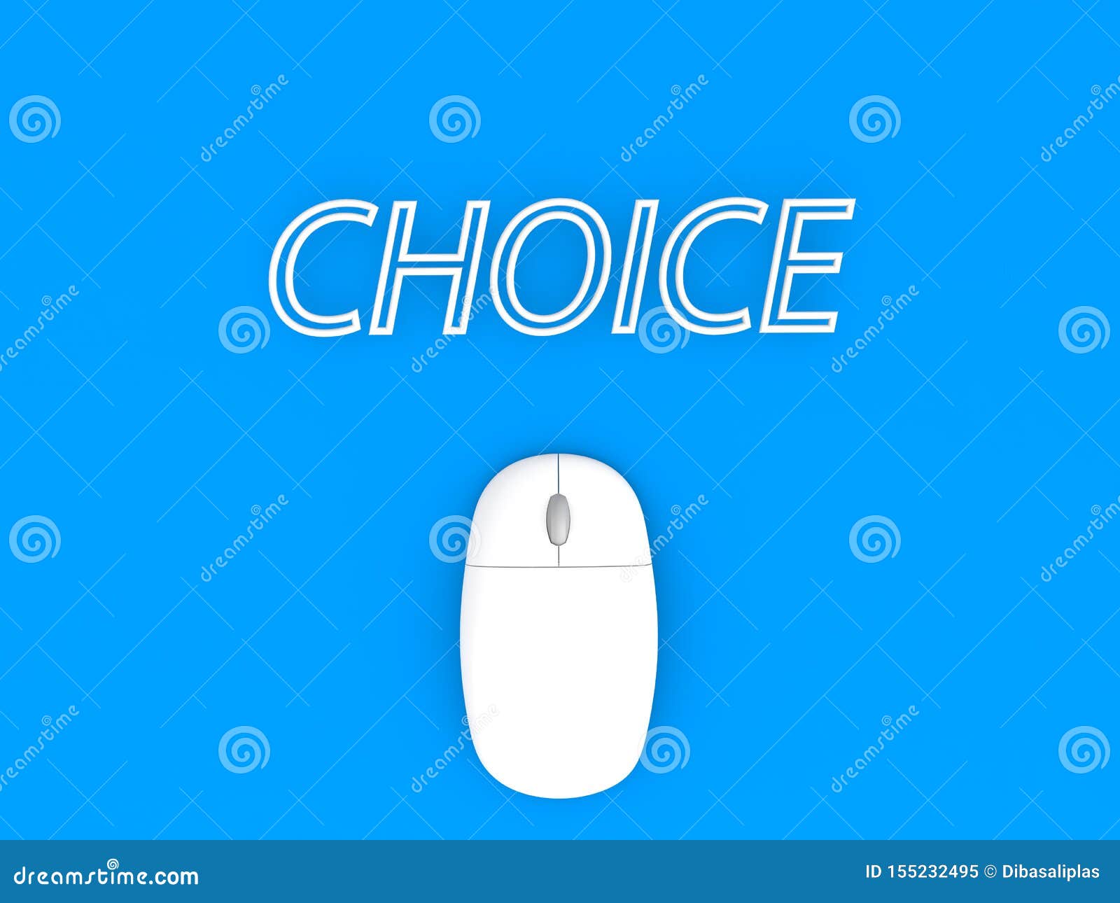 Computer Mouse and the Word CHOICE on a Blue Background Background ...