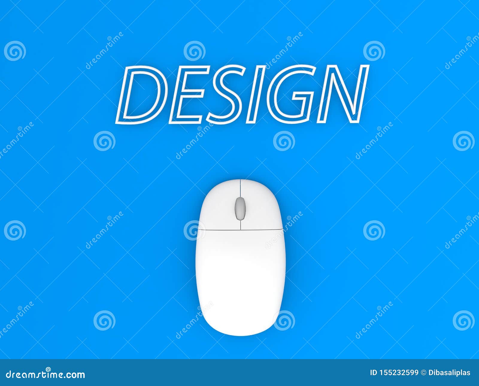 Computer Mouse and the Word DESIGN on a Blue Background Background ...