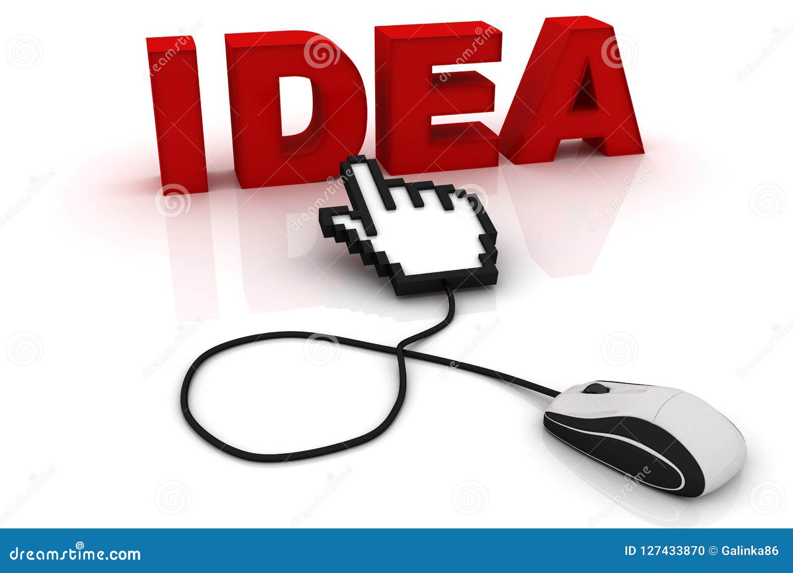 Computer Mouse and the Word Idea Stock Illustration - Illustration of ...
