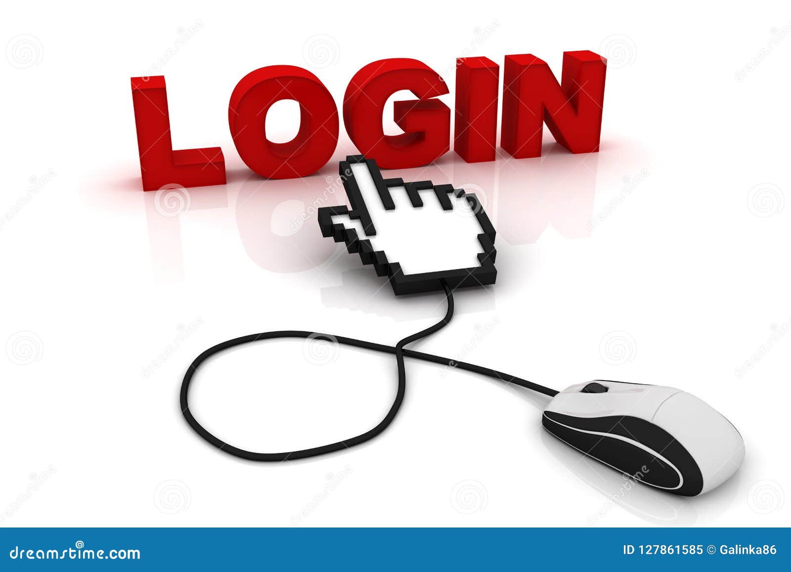 Computer Mouse and the Word Login Stock Illustration - Illustration of ...