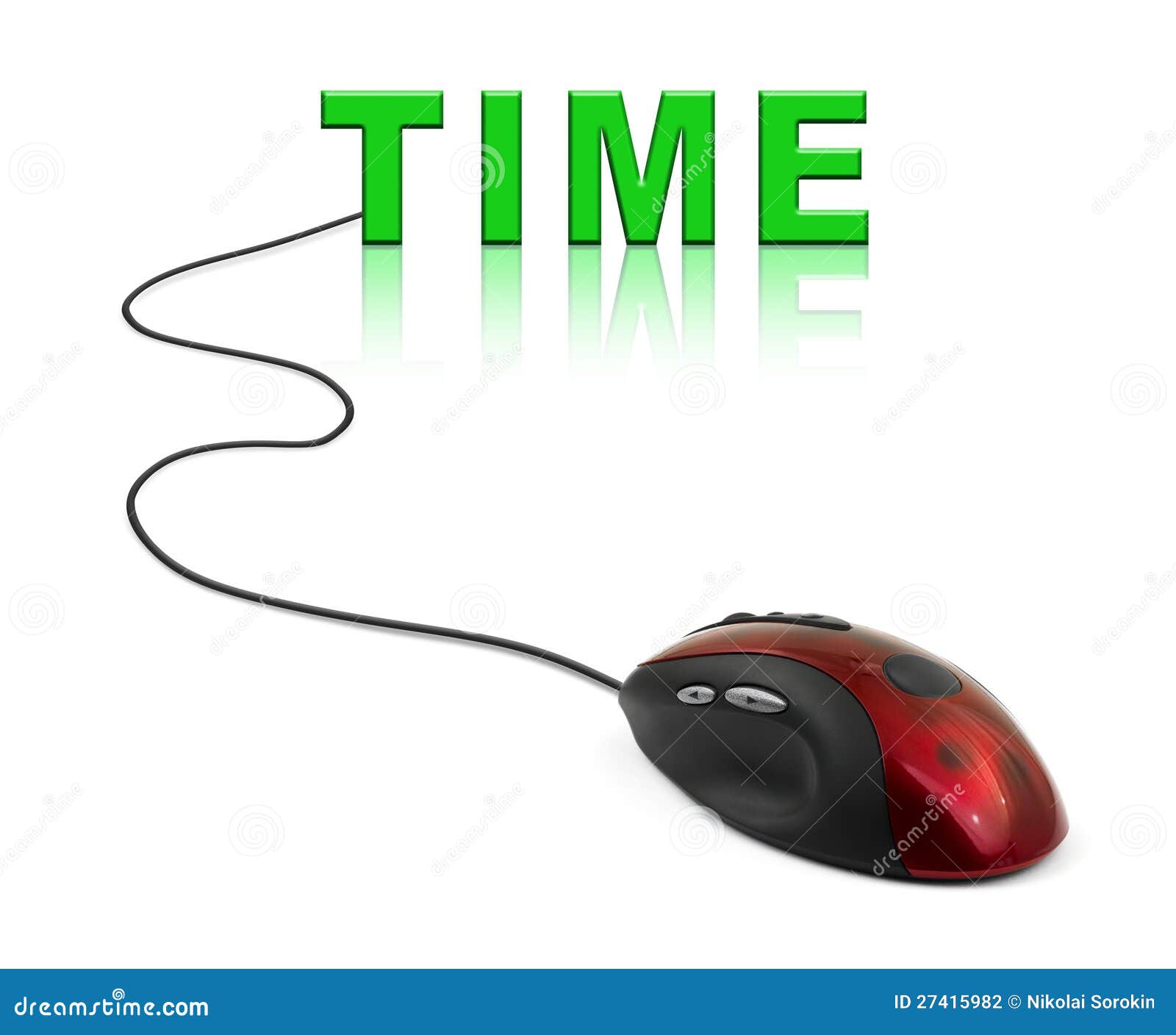 Computer Mouse and Word Time Stock Photo - Image of holding, minute ...
