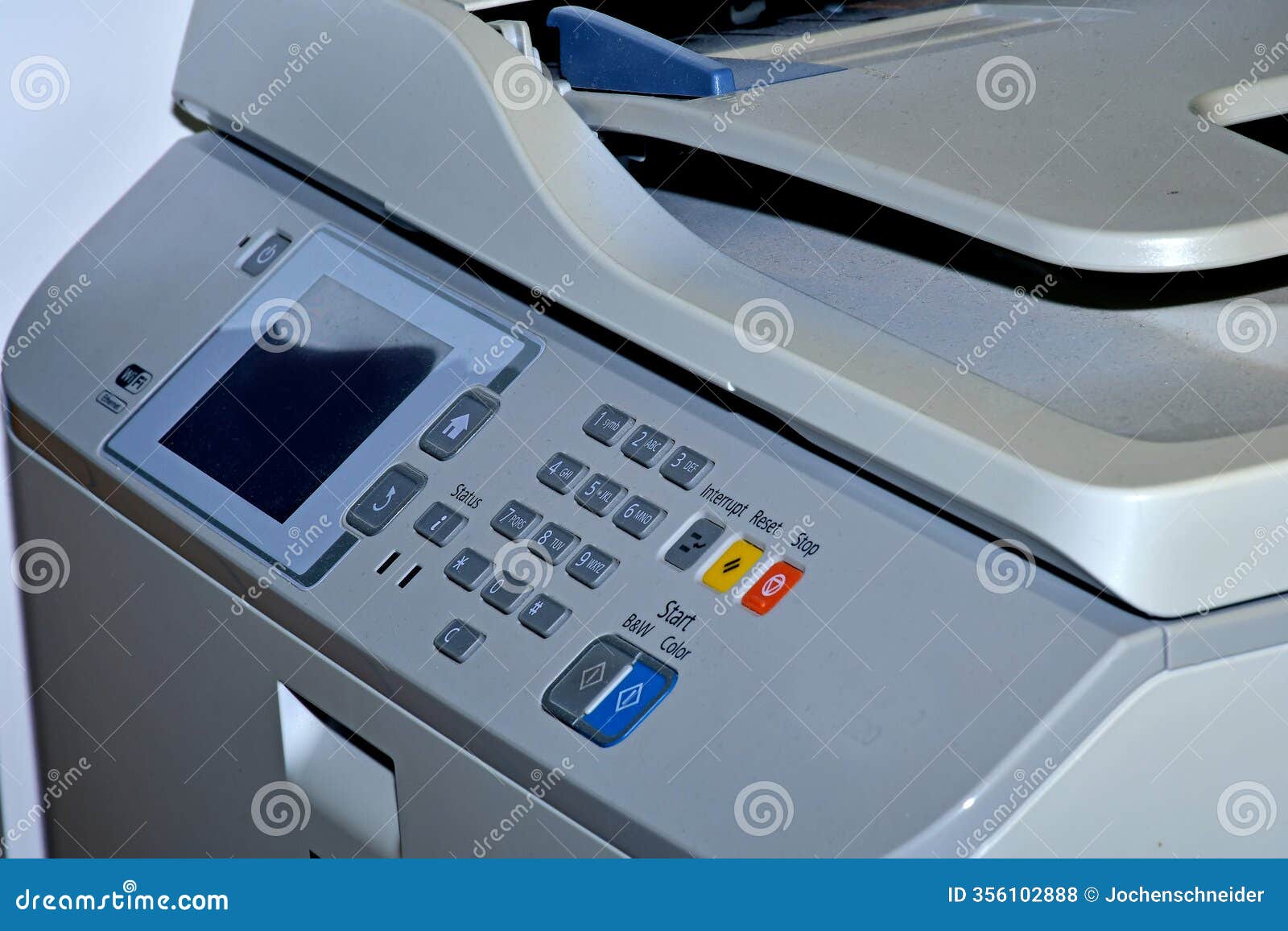 Computer Multifunction Inkjet Printer in a Home Office Stock Photo ...