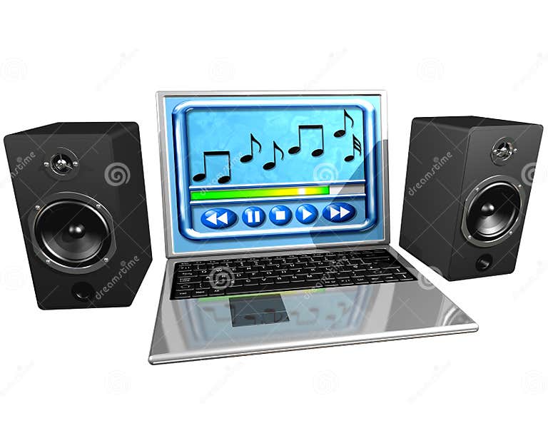Computer music stock illustration. Illustration of home - 5848648